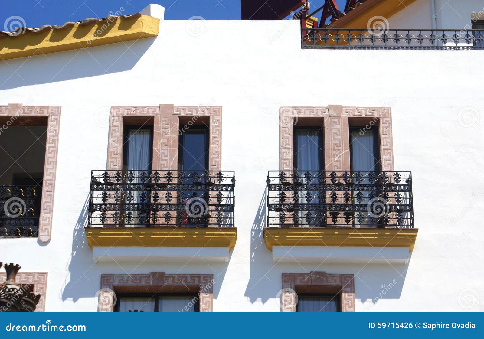 Window balconies stock photo. Image of spain, metal, texture - 59715426