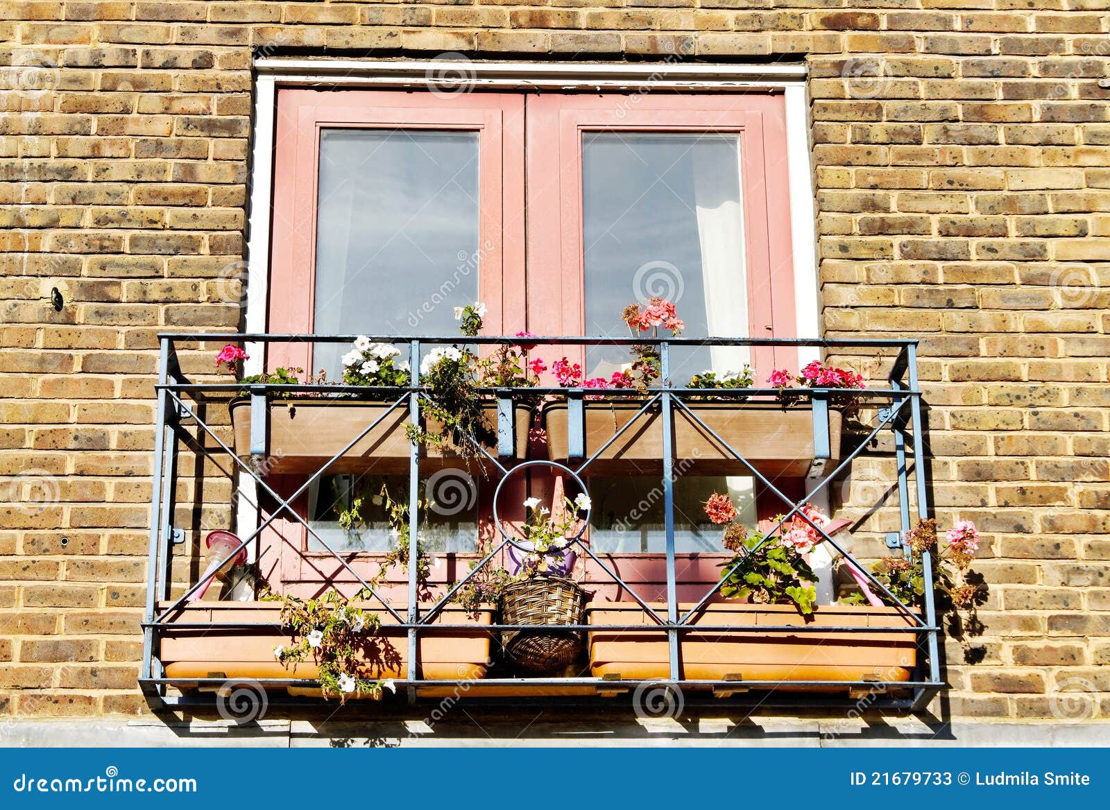 Window with balcony. stock image. Image of english, real - 21679733
