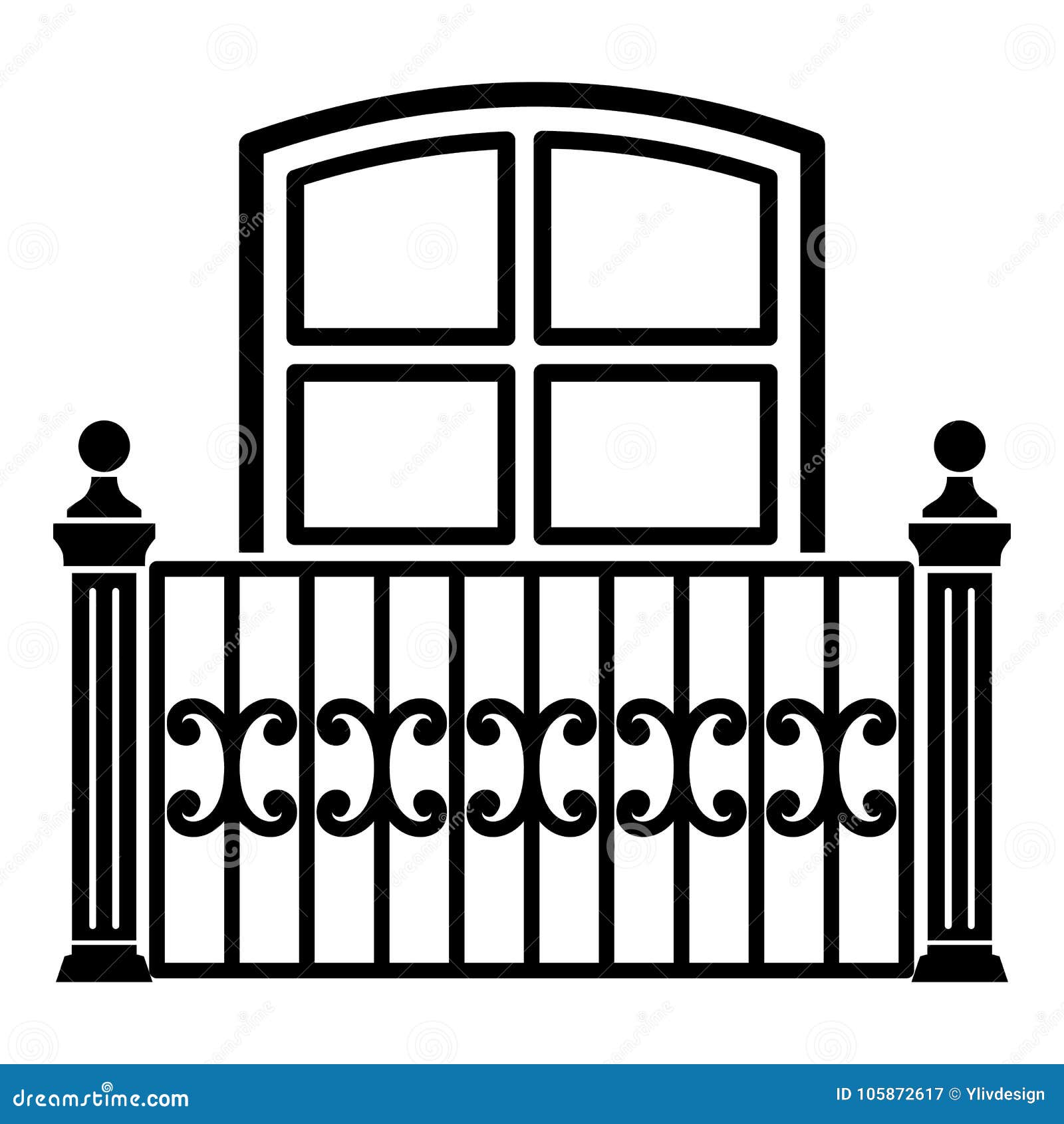 Window Balcony Icon Simple Style Stock Vector Illustration Of