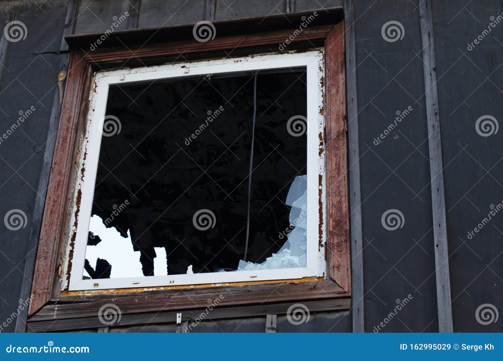 Window Barracks with Broken Glass after a Gas Explosion and Fire Stock ...
