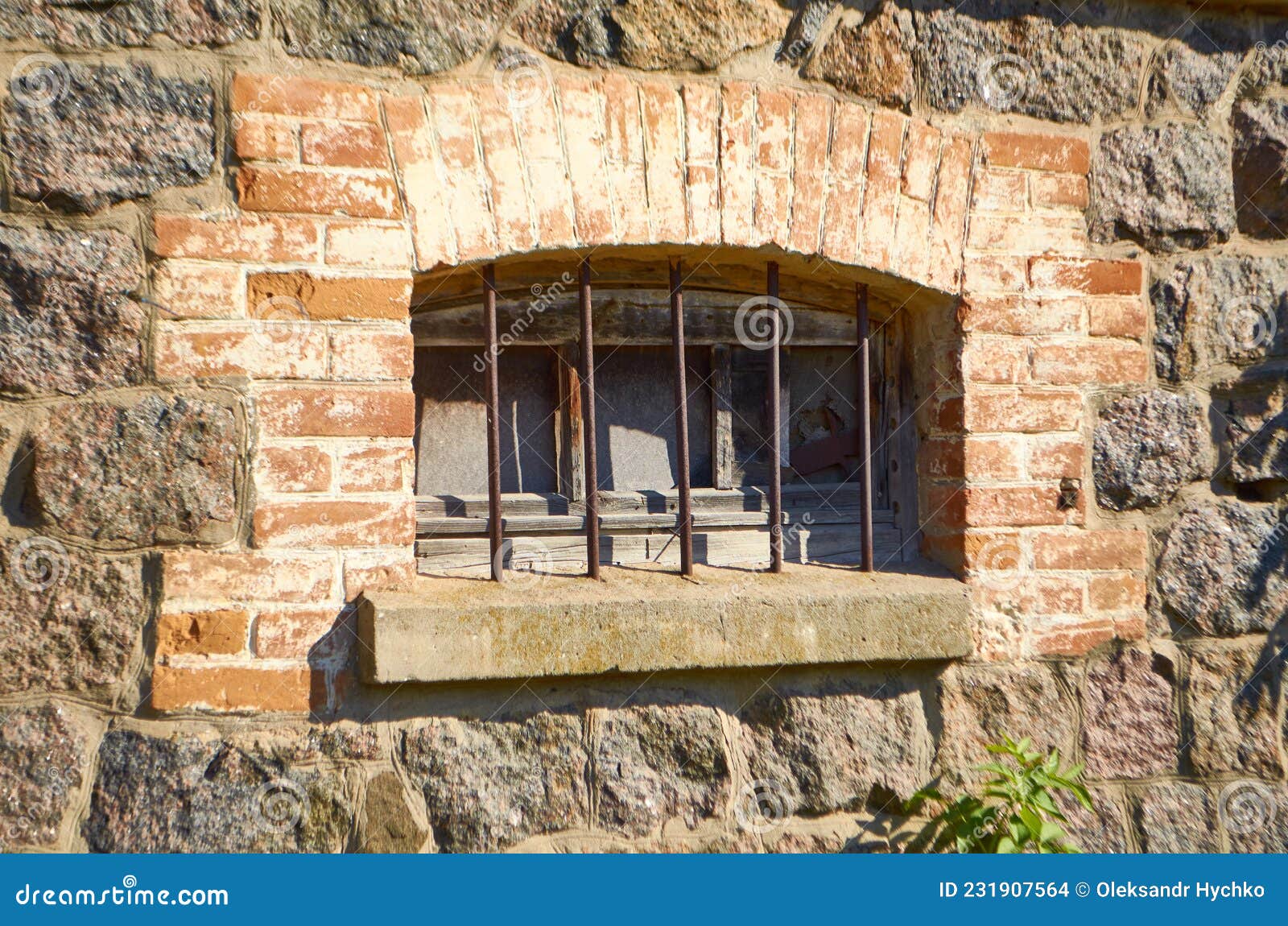Window with Bars of the Ancient Storage of the Mill Stock Photo - Image ...
