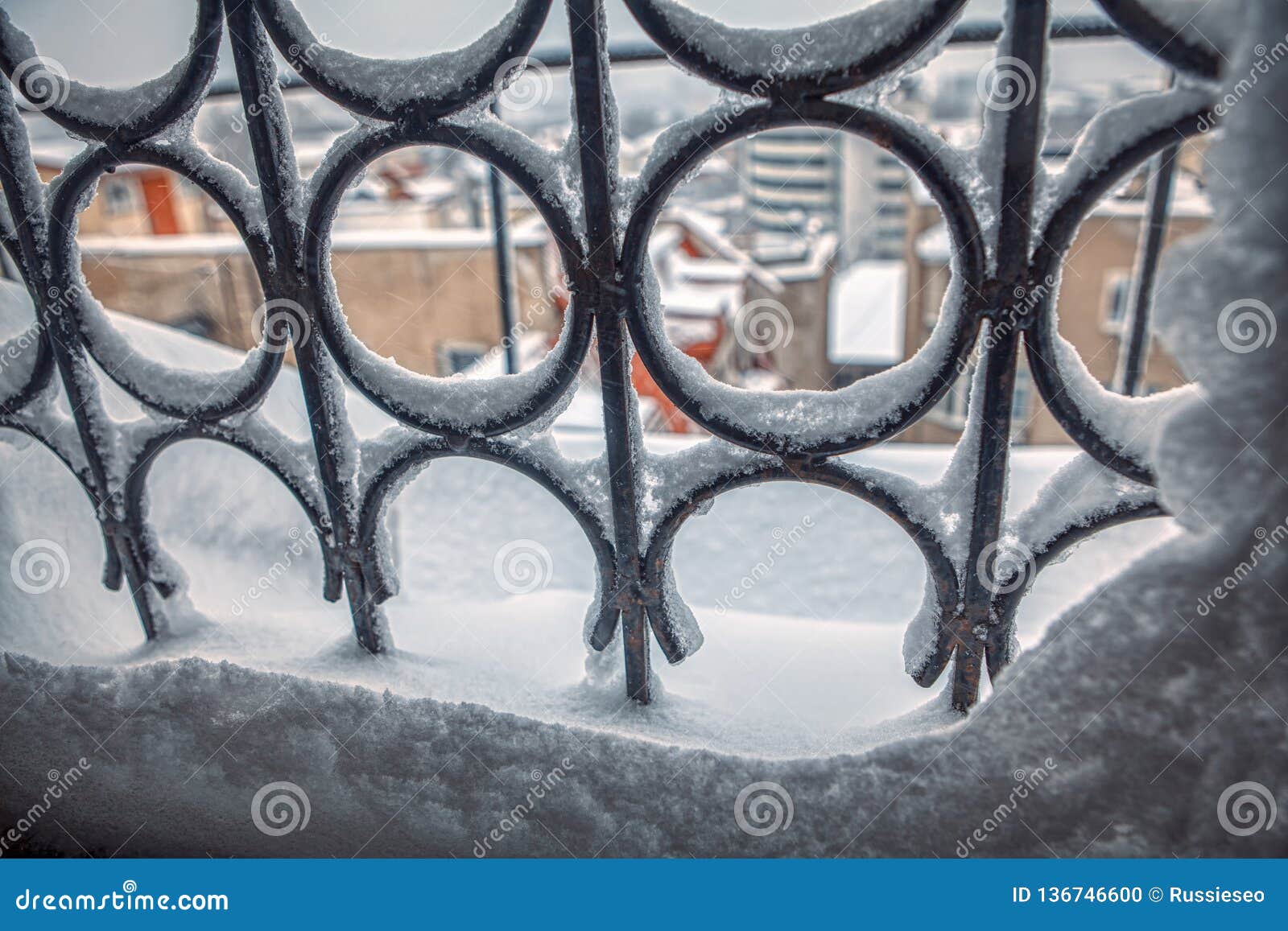 Snow Coverage on the Window Stock Photo - Image of architecture ...