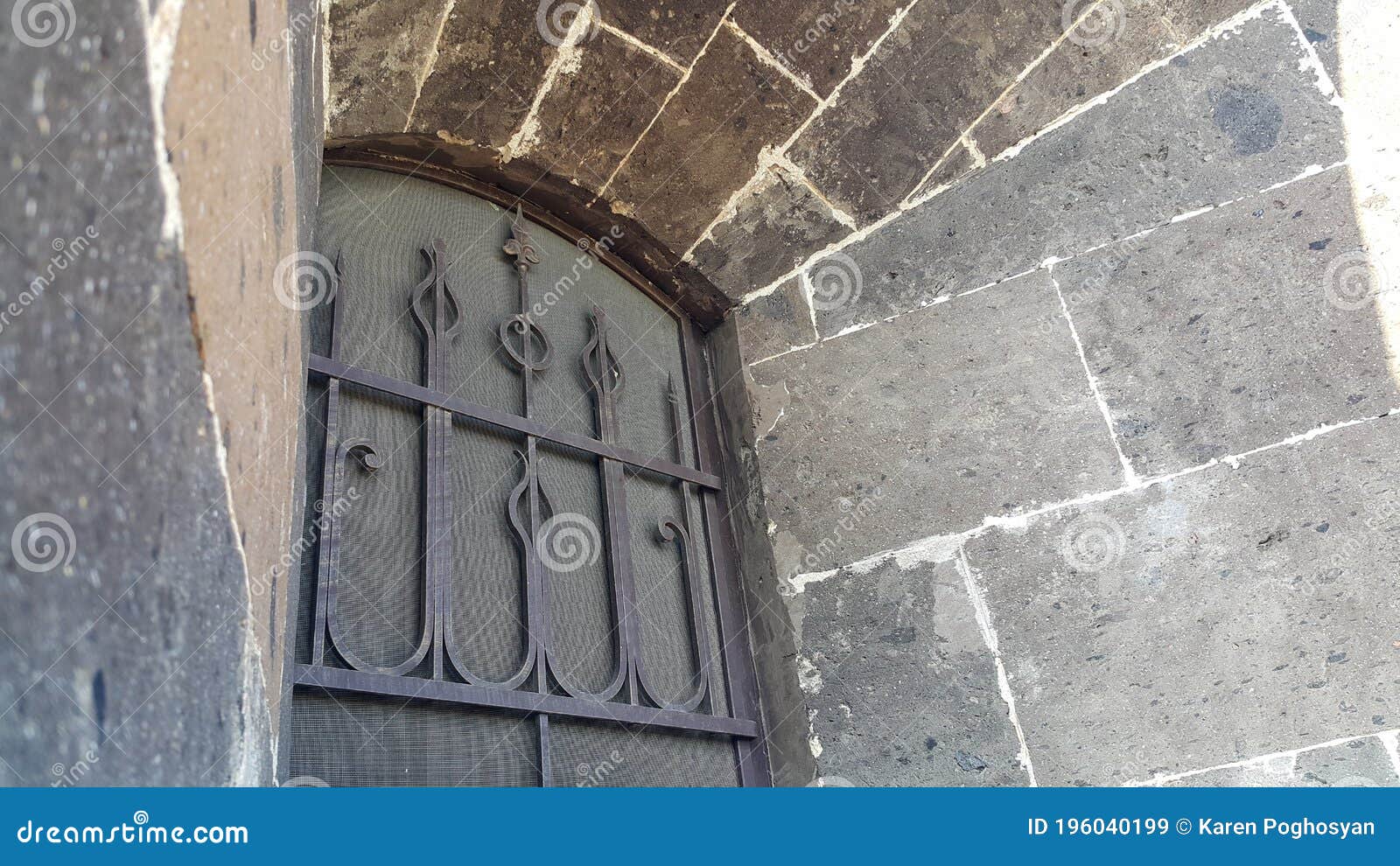 A Window with Bars on the Old Castle from the Outside Stock Image ...