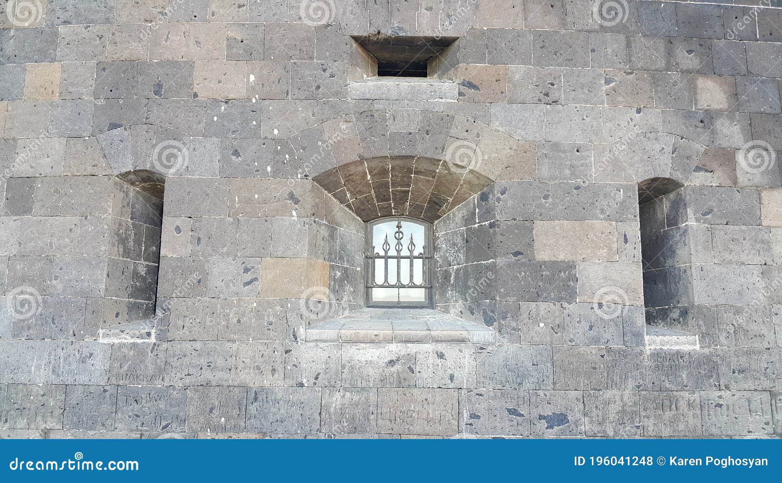 A Window with Bars on the Old Castle from the Outside Stock Photo ...