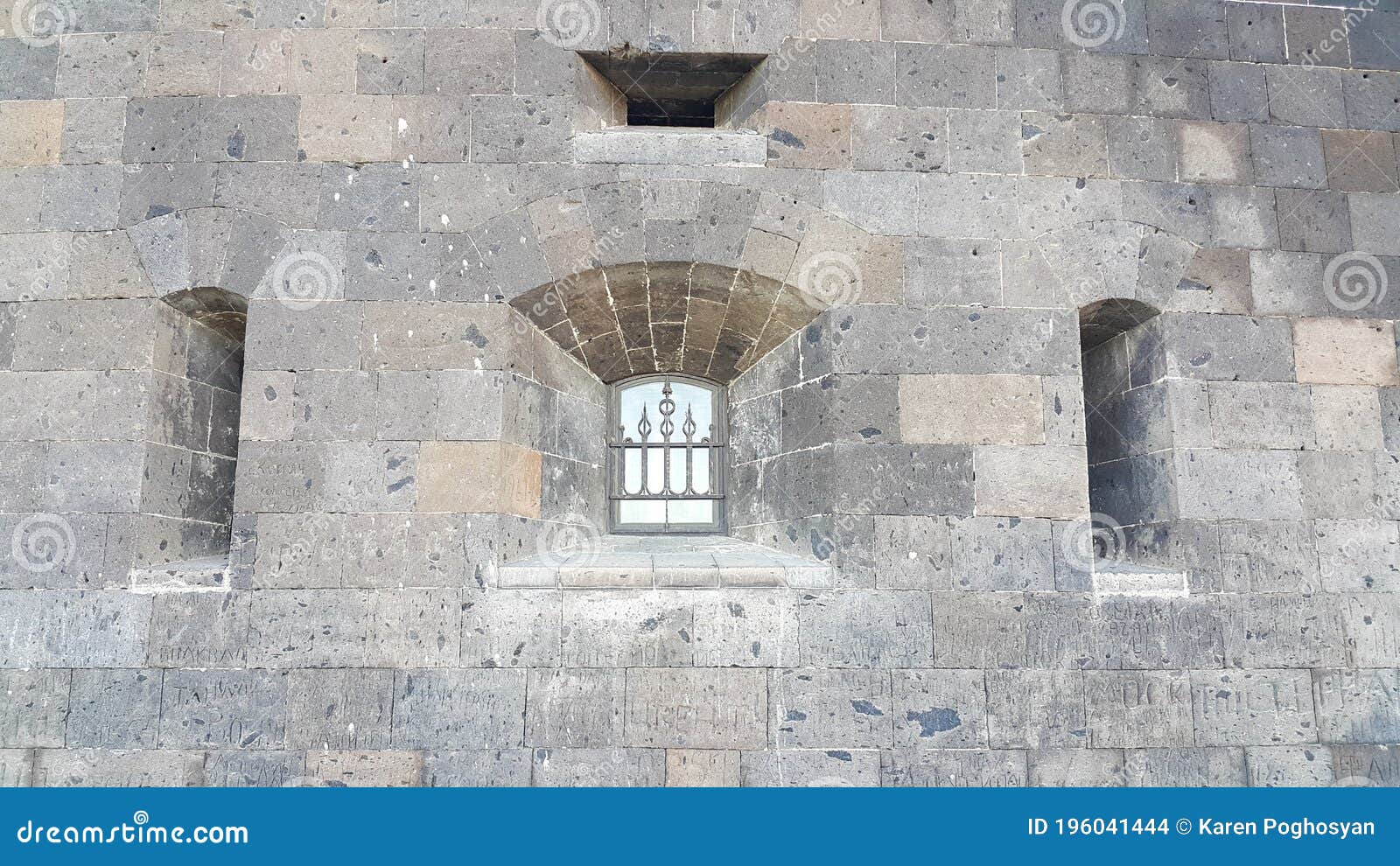 A Window with Bars on the Old Castle from the Outside Stock Photo ...