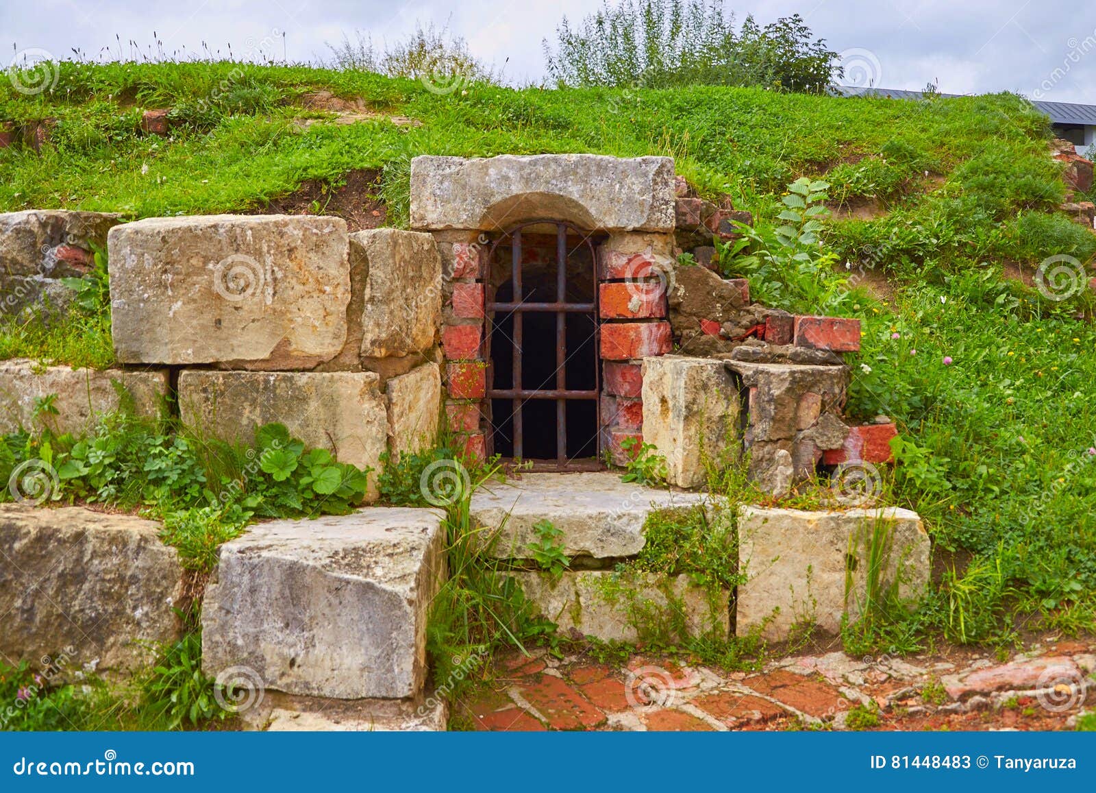 Window with Bars Underground Shelter Stock Image - Image of bricks ...