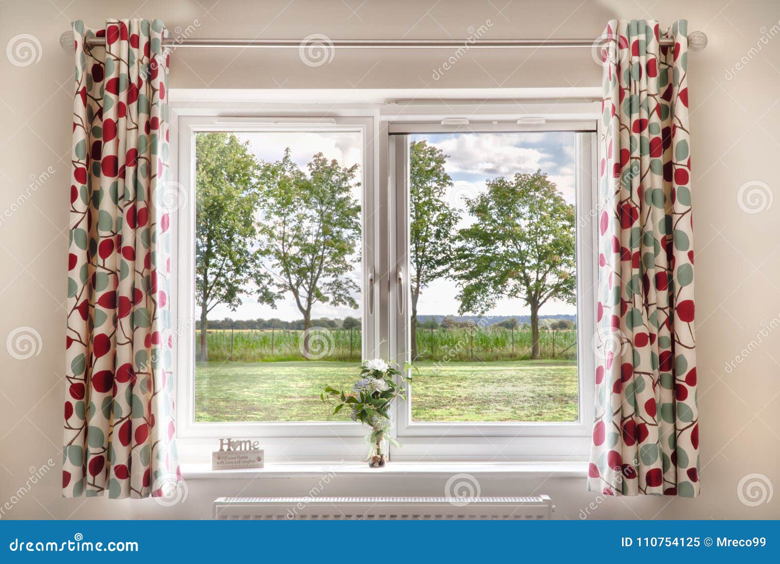 Window with a Beautiful Rural View Stock Image - Image of agriculture ...