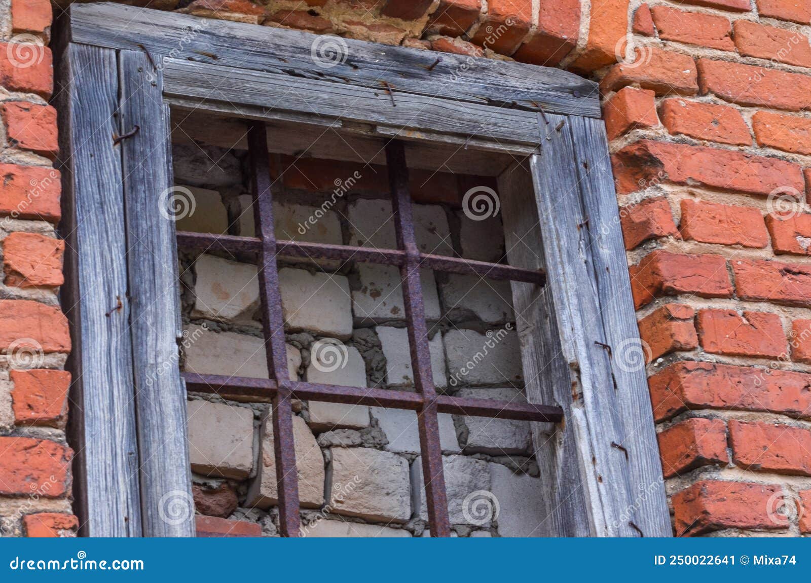 Window Behind Bars in an Old House1 Stock Image - Image of exterior ...