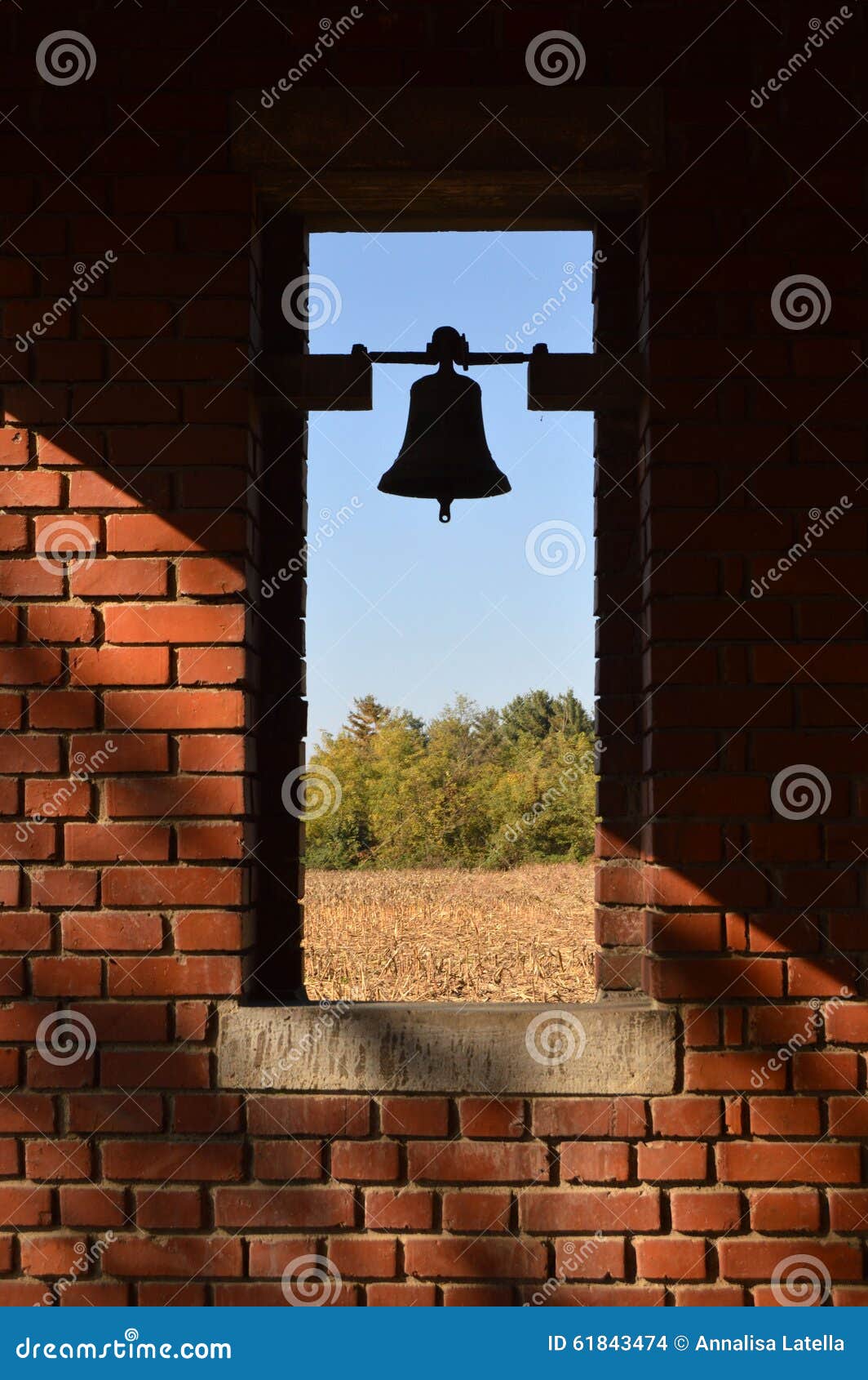 Window with bell stock photo. Image of hole, chapel, eating - 61843474