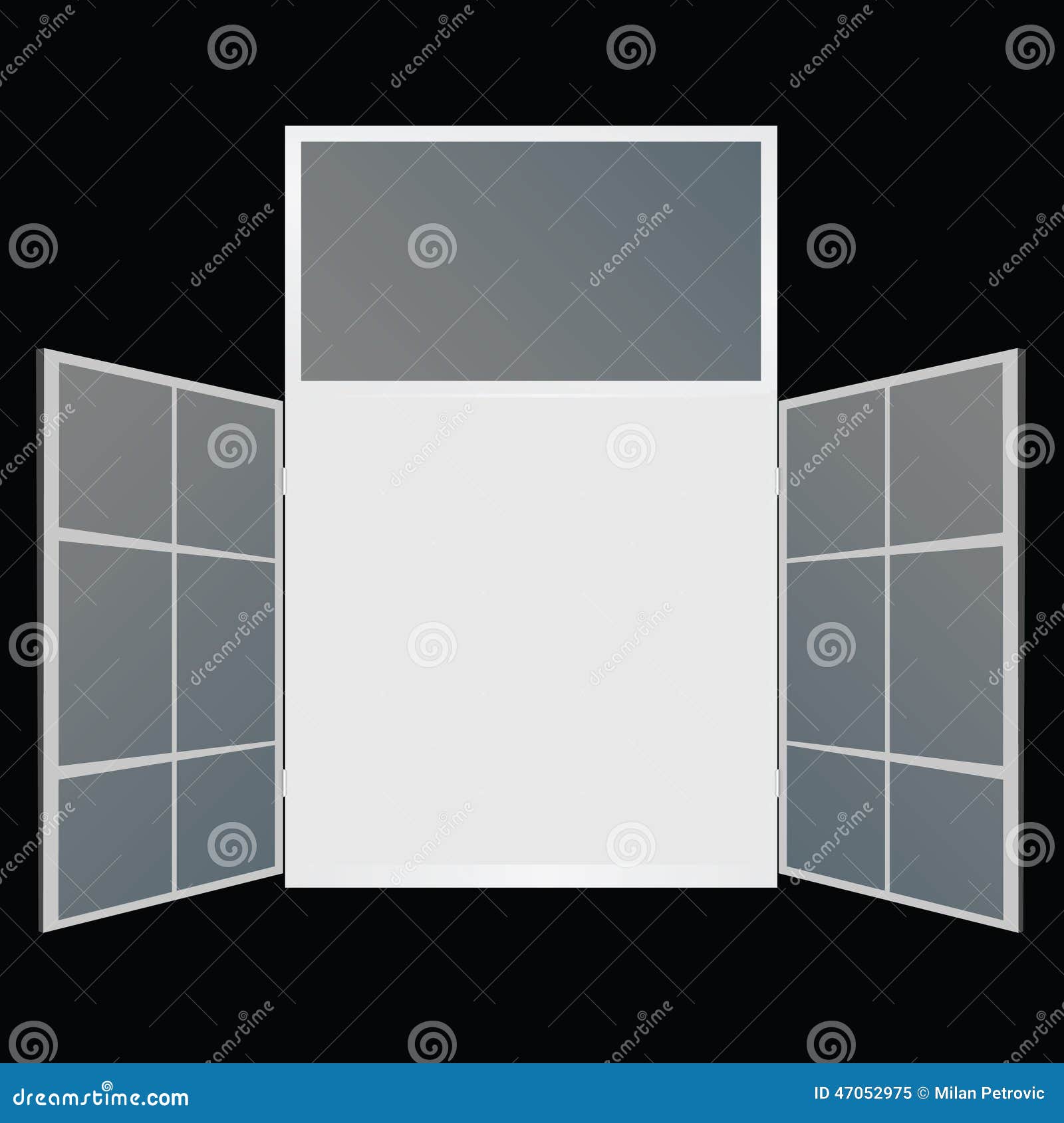 Window on black background stock vector. Illustration of painting ...