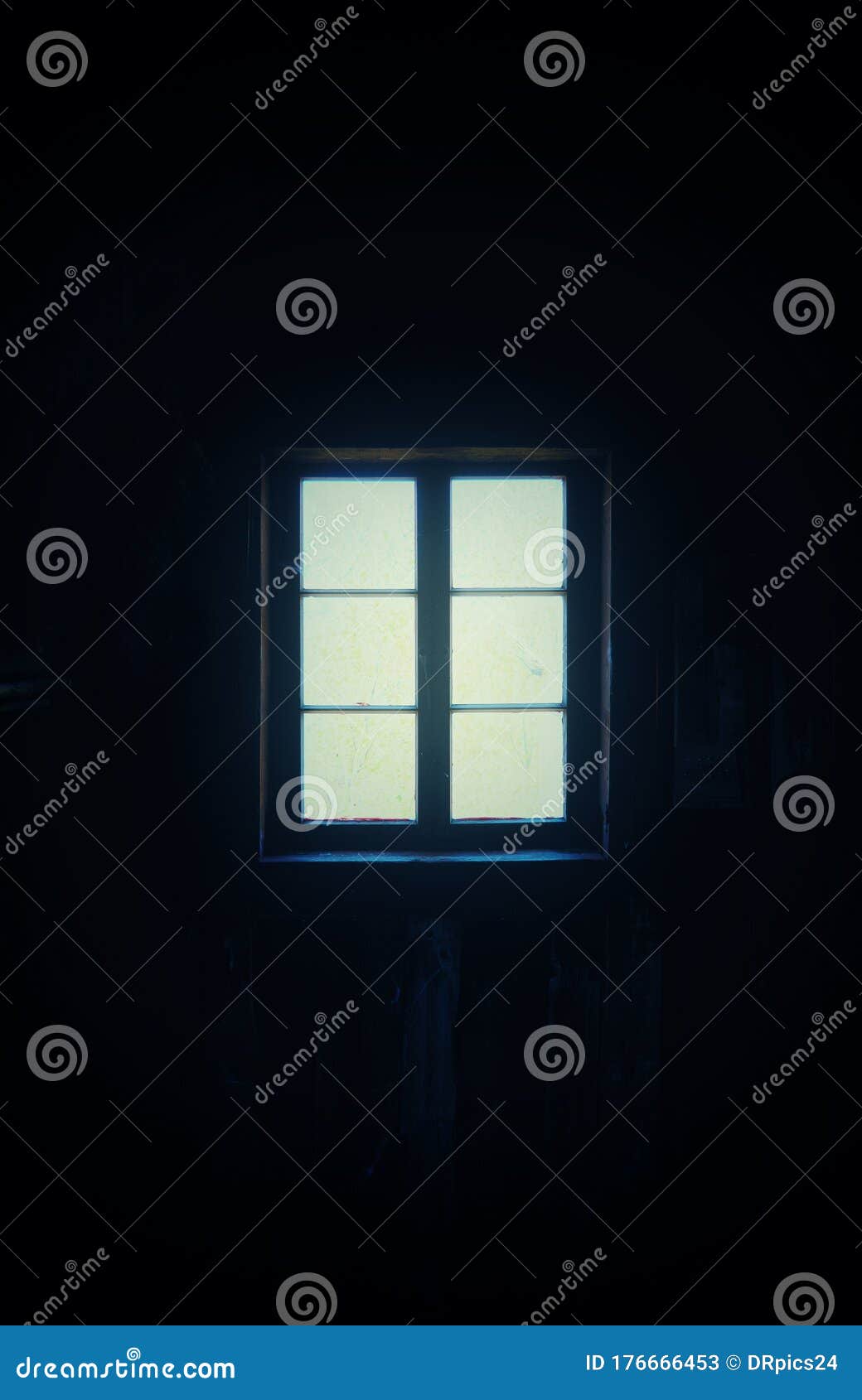 Window on Black Background with Translucent Natural Light Stock Image ...