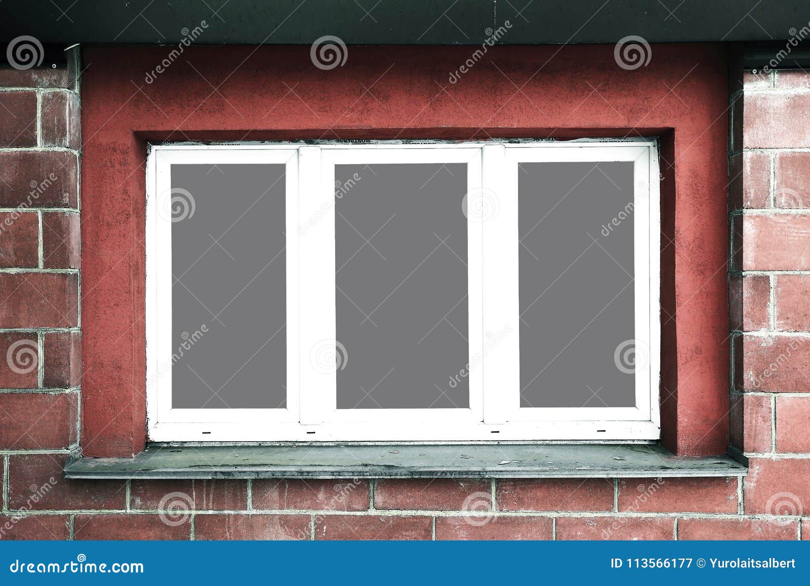 Window with Blank Windows on a Brick Wall.abstract Background Stock ...