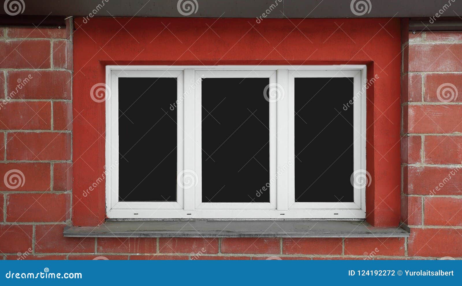 Window with Blank Windows on a Brick Wall.abstract Background Stock ...