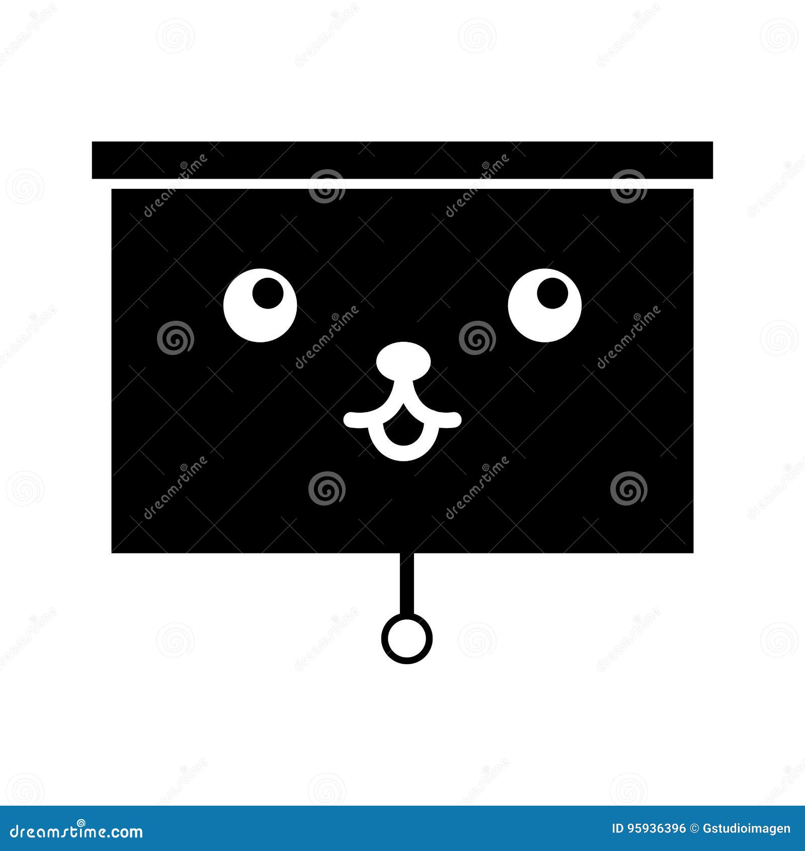 Window Blind Kawaii Character Stock Vector - Illustration of hidden ...