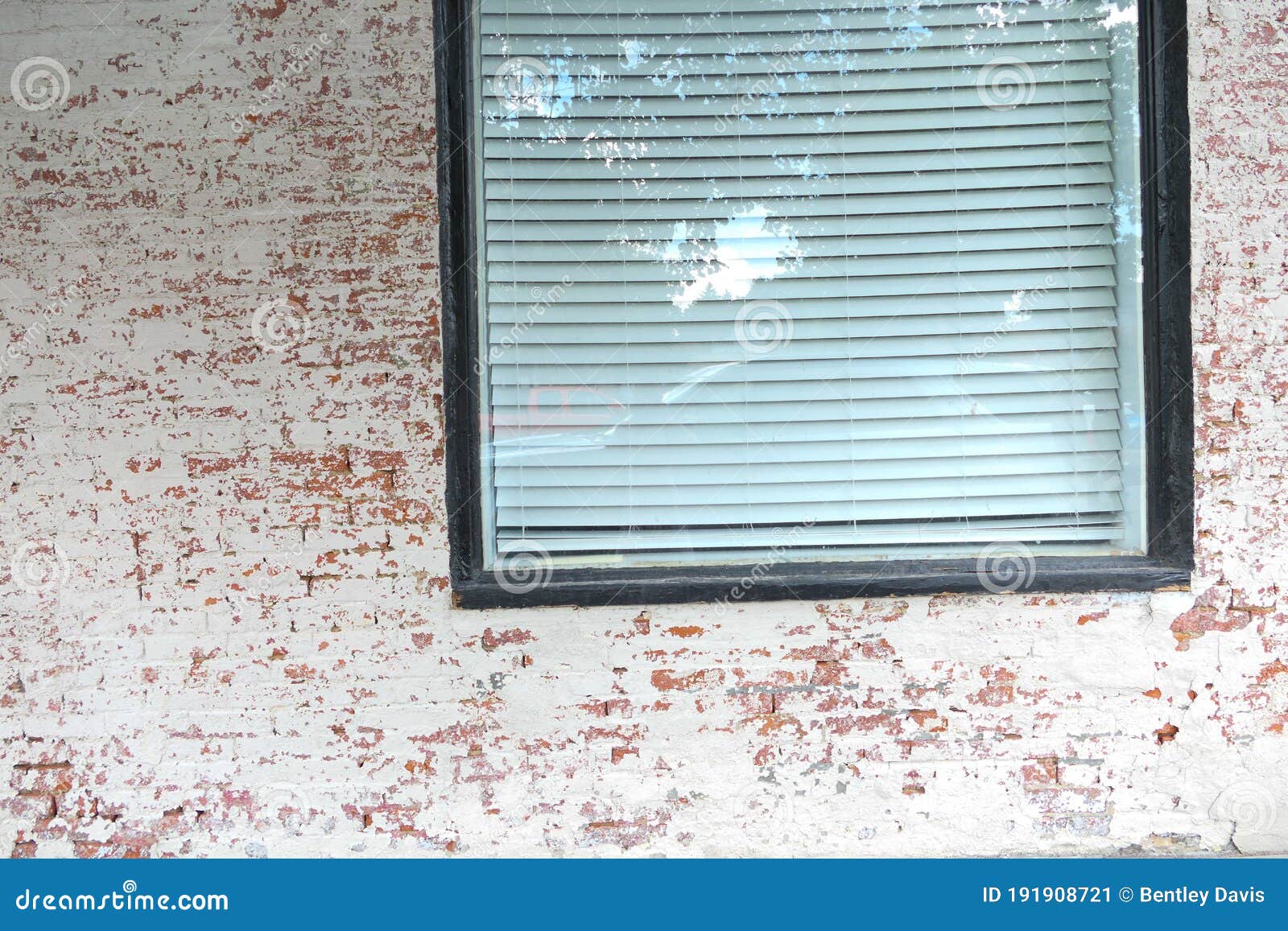 Window with Blinds in an Old Brick Wall Stock Image - Image of ...