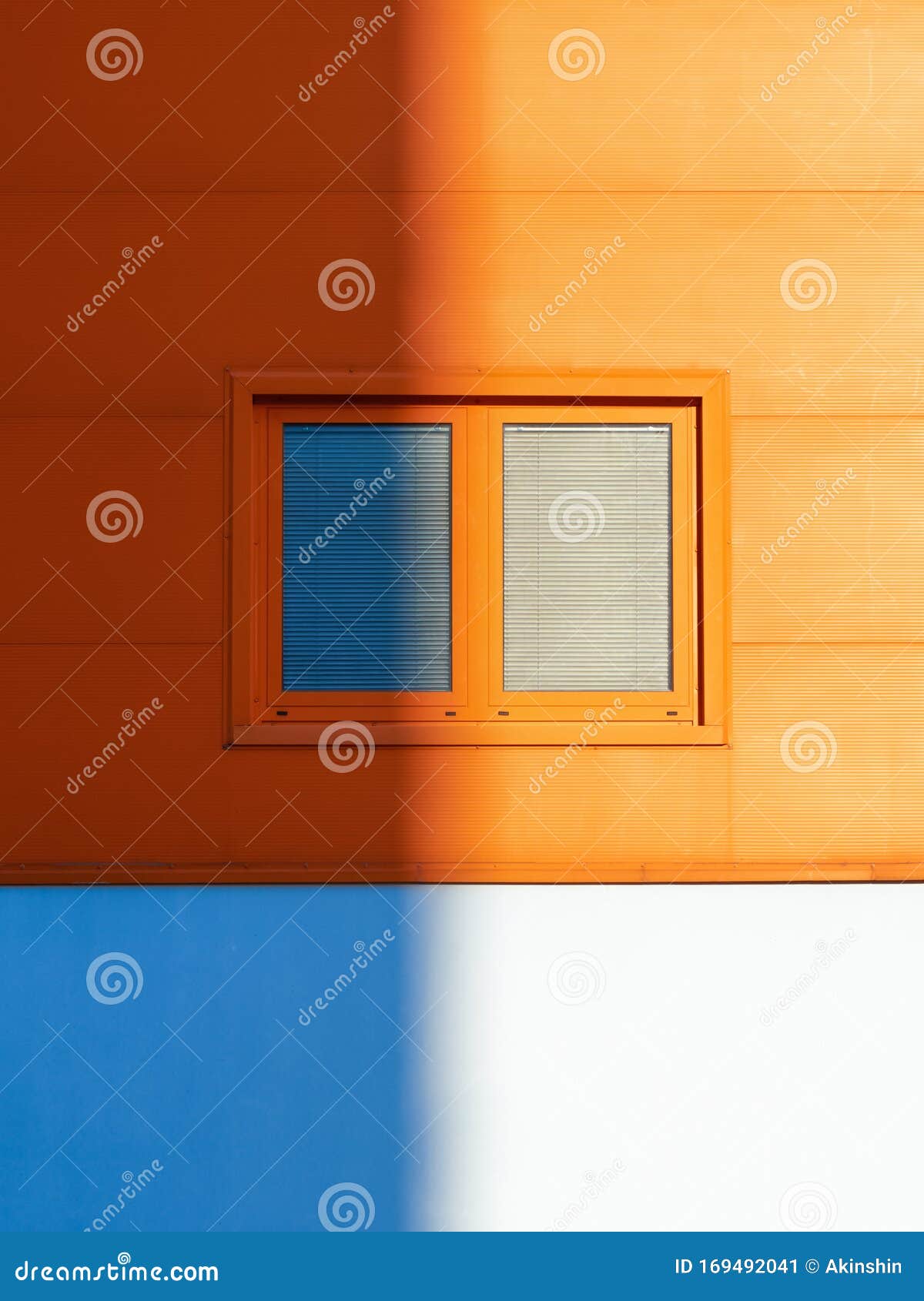 Window with Blinds and an Orange Wall Stock Image - Image of abstract ...