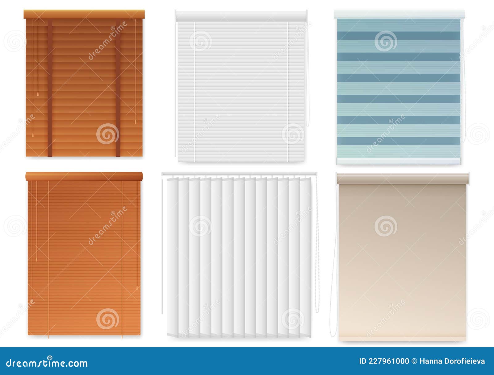 Window Blinds or Shutters Template, Realistic Set. Stock Vector ...