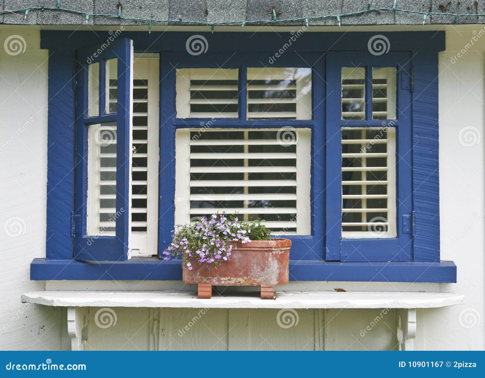 Window with blue frame stock image. Image of glass, venetian - 10901167