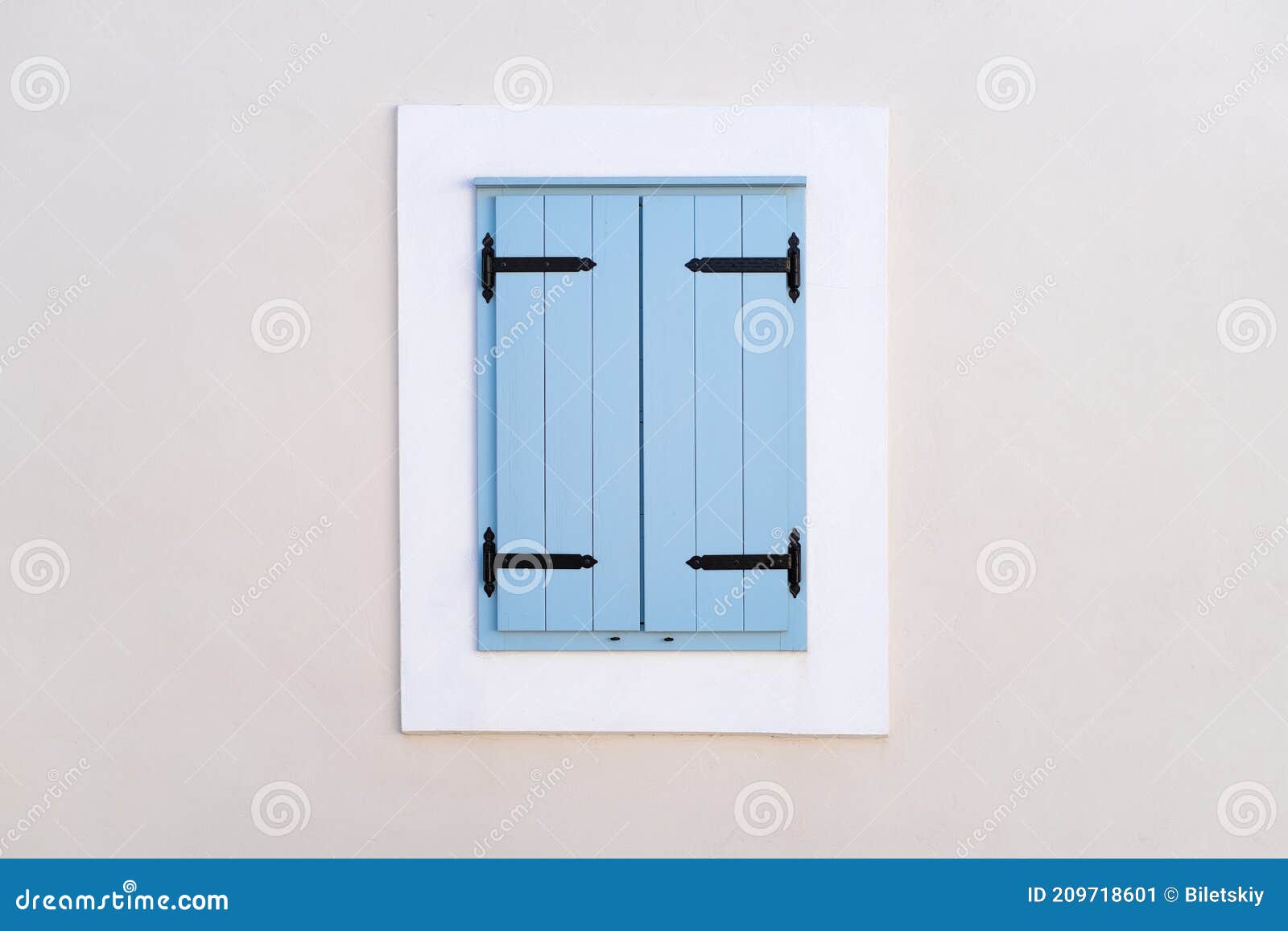 Window with Blue Shutters. Architectural Composition. Closed Window ...
