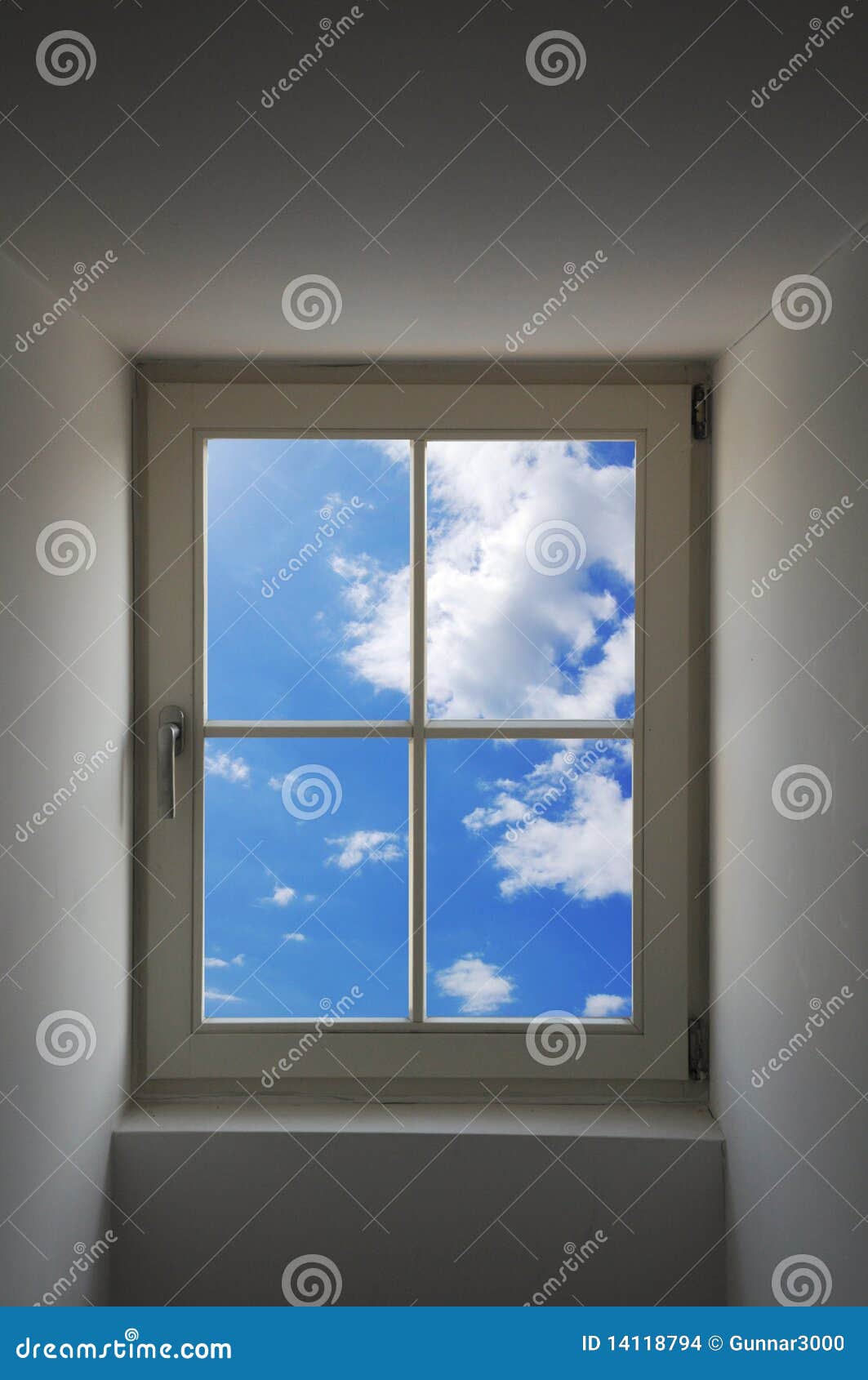 Window and blue sky stock photo. Image of wall, windows - 14118794
