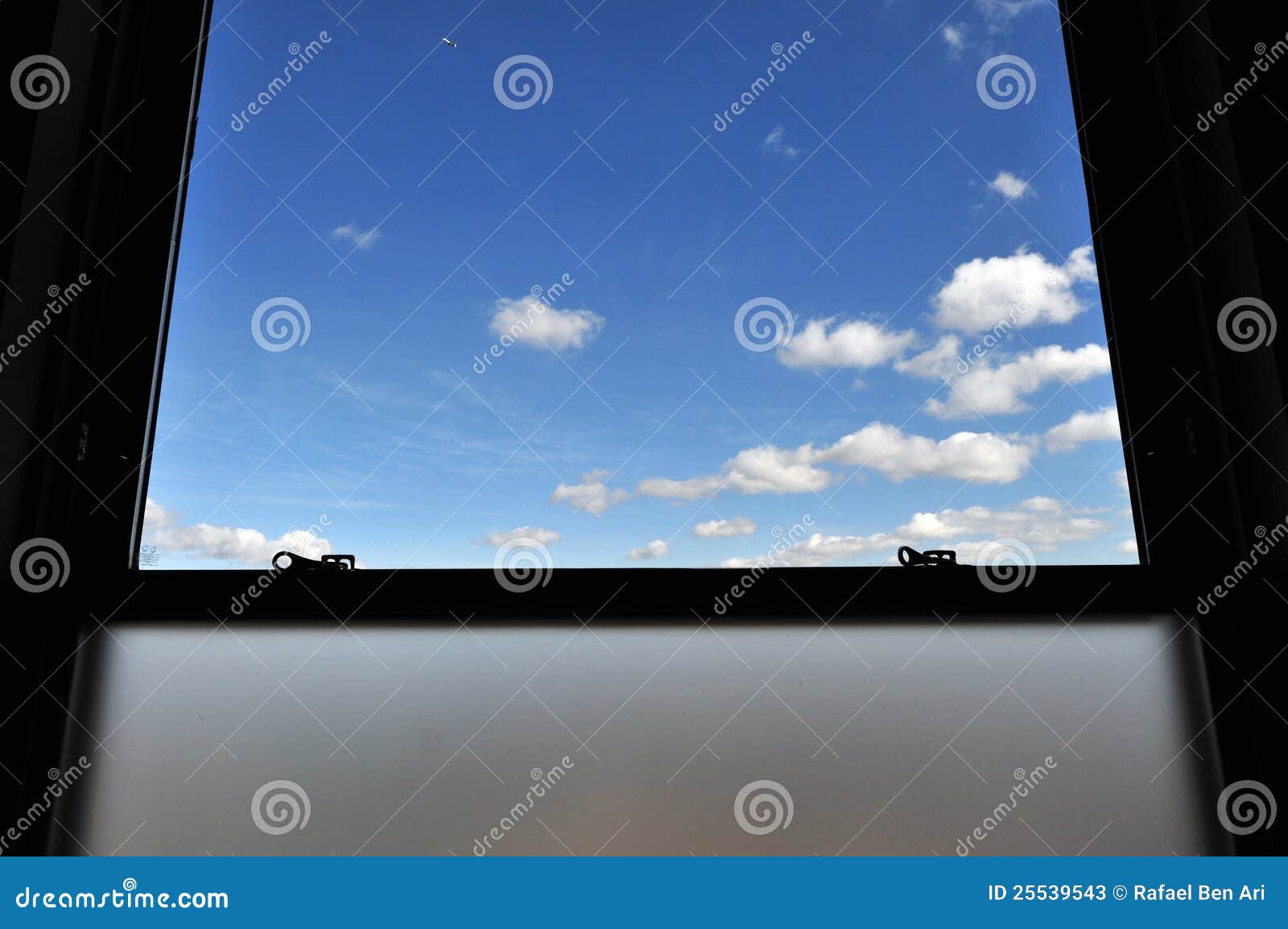 Window with a blue sky stock image. Image of frame, office - 25539543