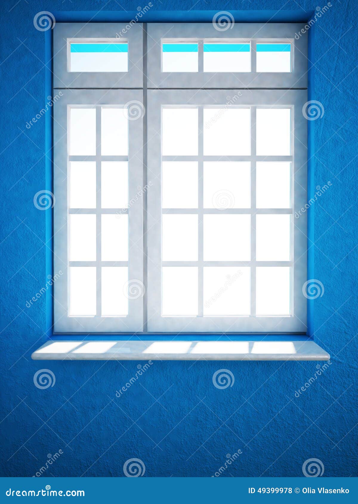 Window on the blue wall, stock illustration. Illustration of home ...