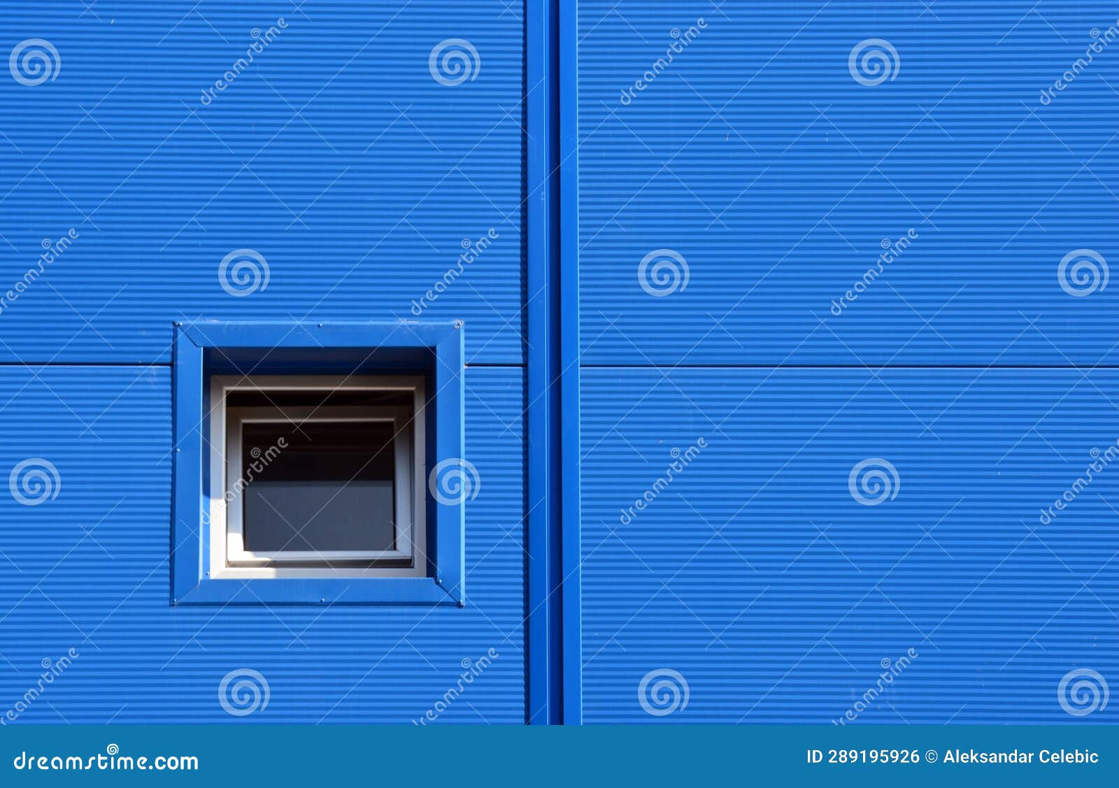 A Window on a Blue Wall. II Stock Photo - Image of window, siding ...
