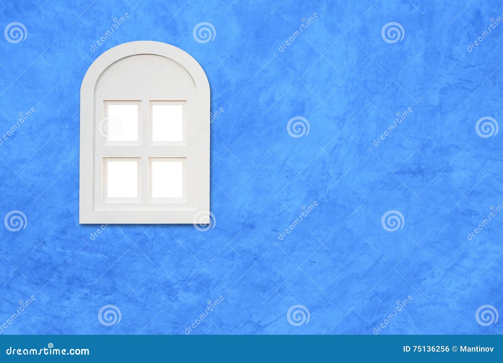 Window on blue wall stock photo. Image of decorative - 75136256