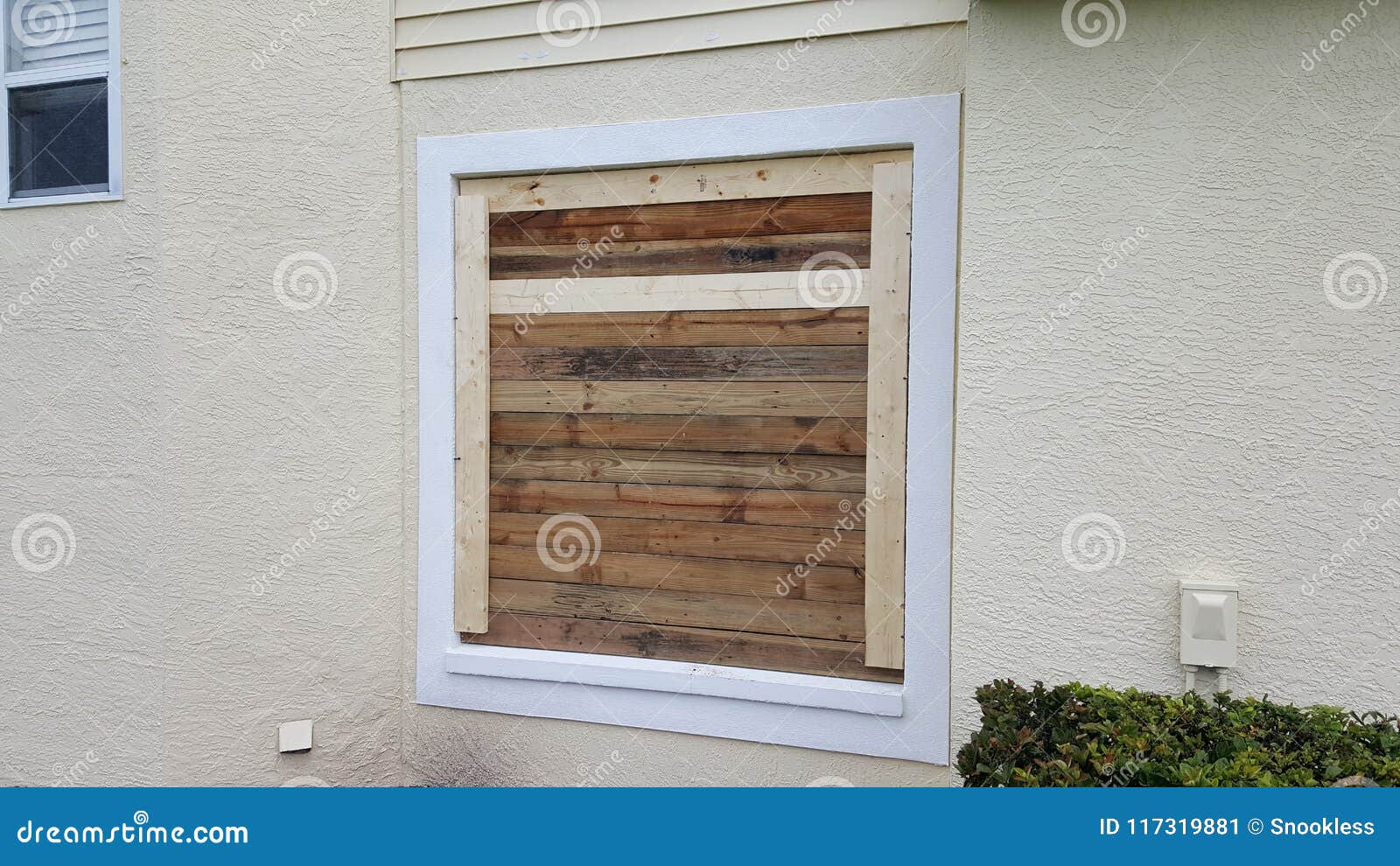 Window boarded up stock image. Image of house, hurricane - 117319881