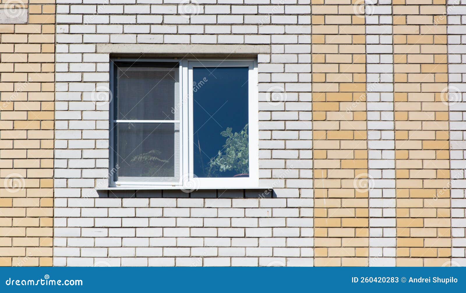 Window in a brick building stock image. Image of cement - 260420283
