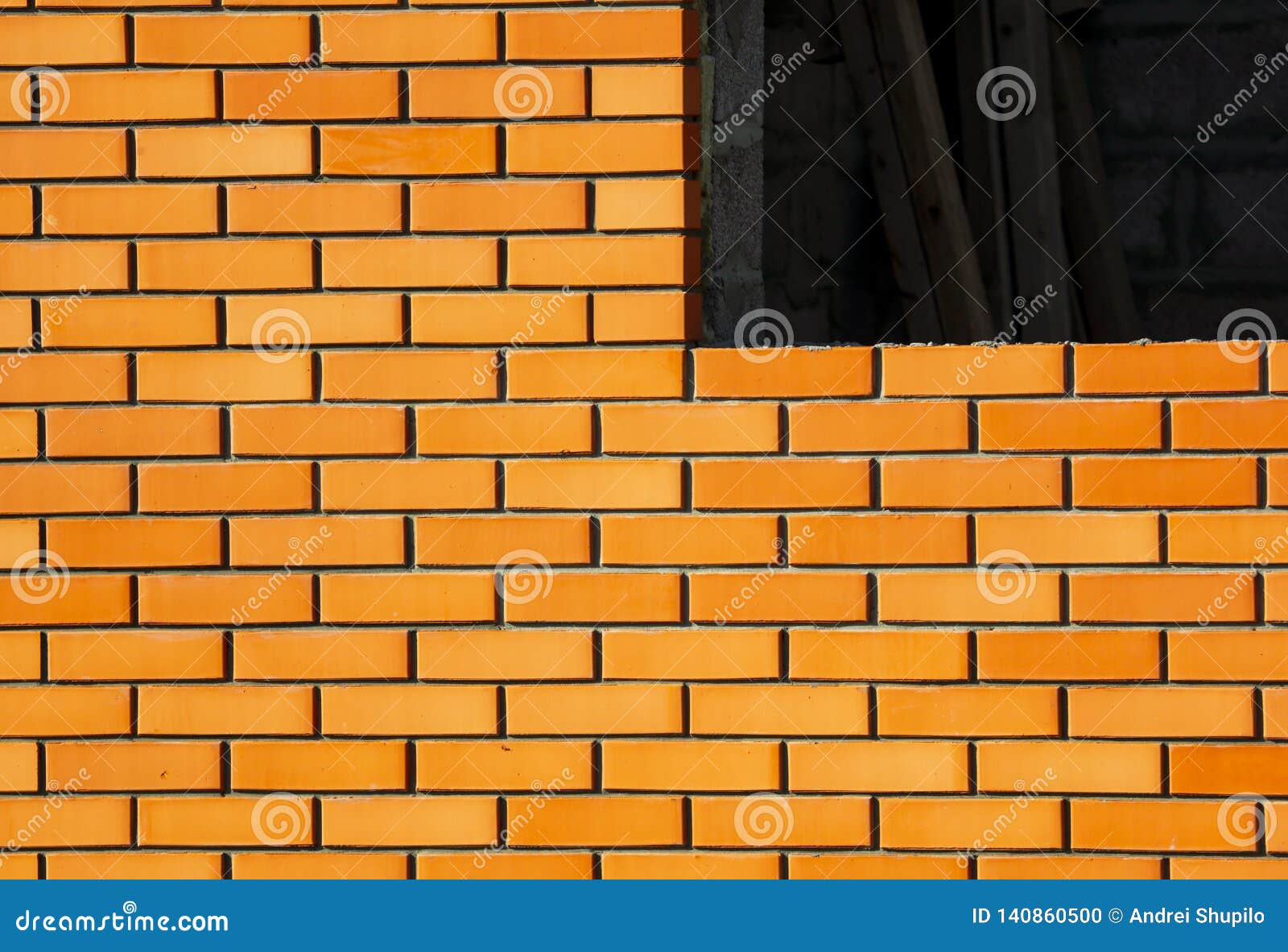 A Window in a Brick House Under Construction Stock Photo - Image of ...