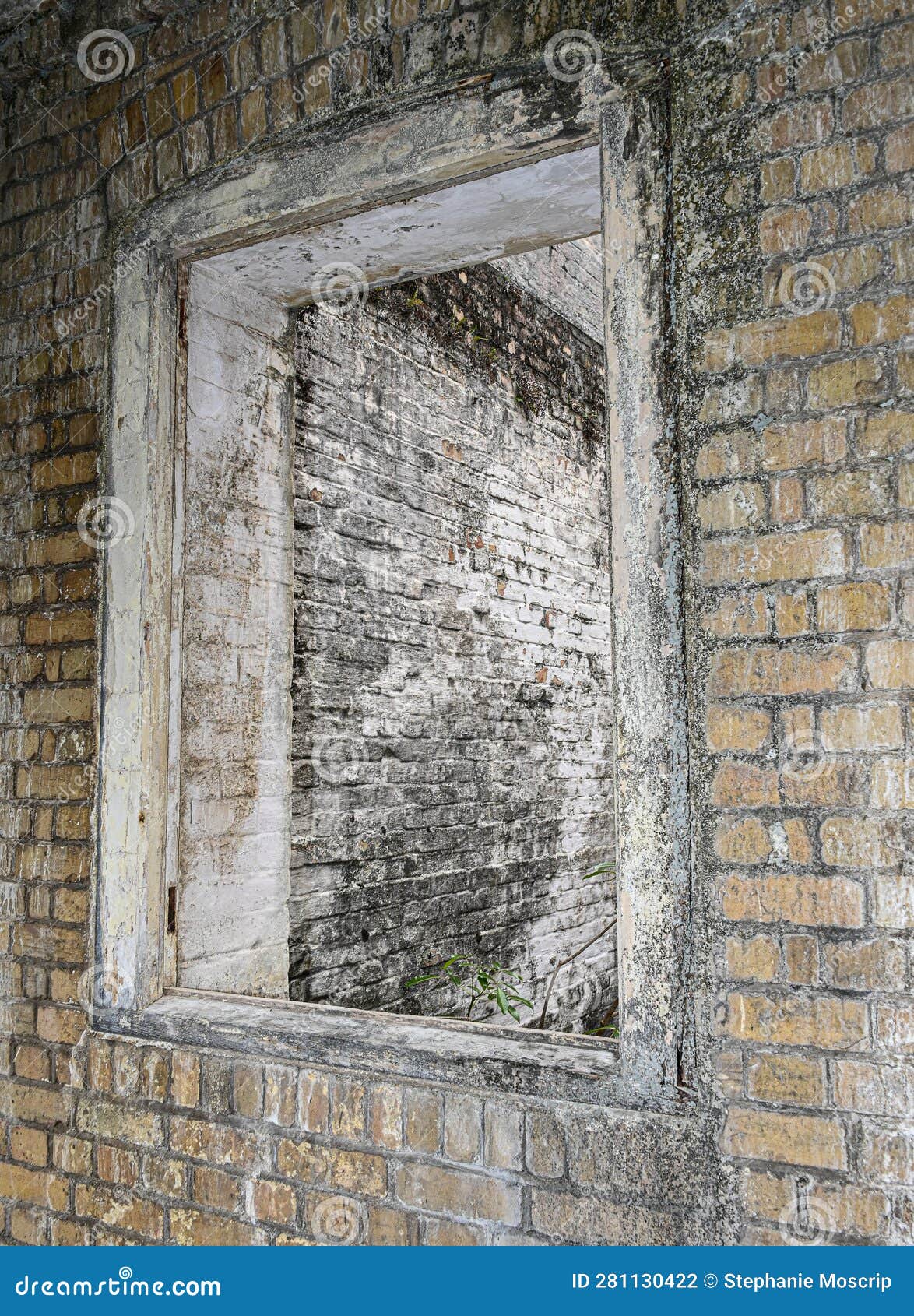 Window in Brick Wall Looking on Brick Wall Stock Photo - Image of ruins ...
