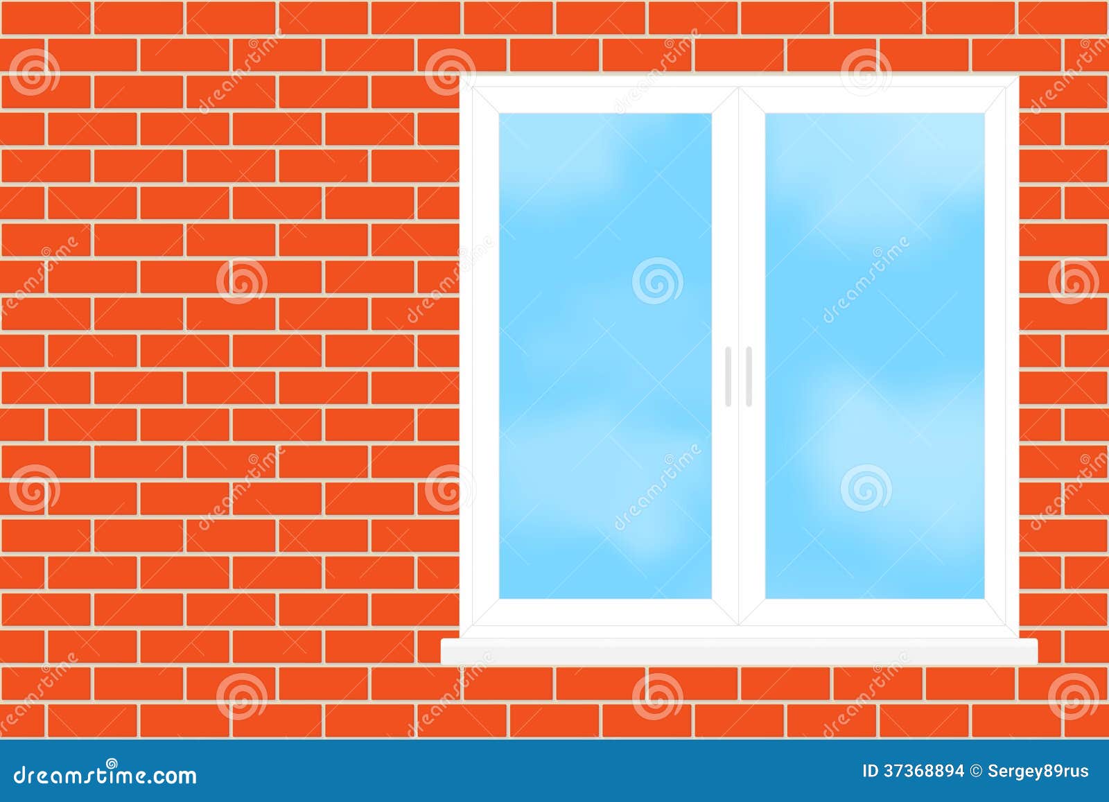 Window into a brick wall. stock vector. Illustration of brickwork ...
