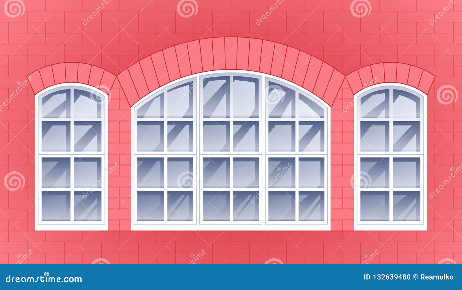 Window and Brick Wall Vector Illustration. Stock Vector - Illustration ...