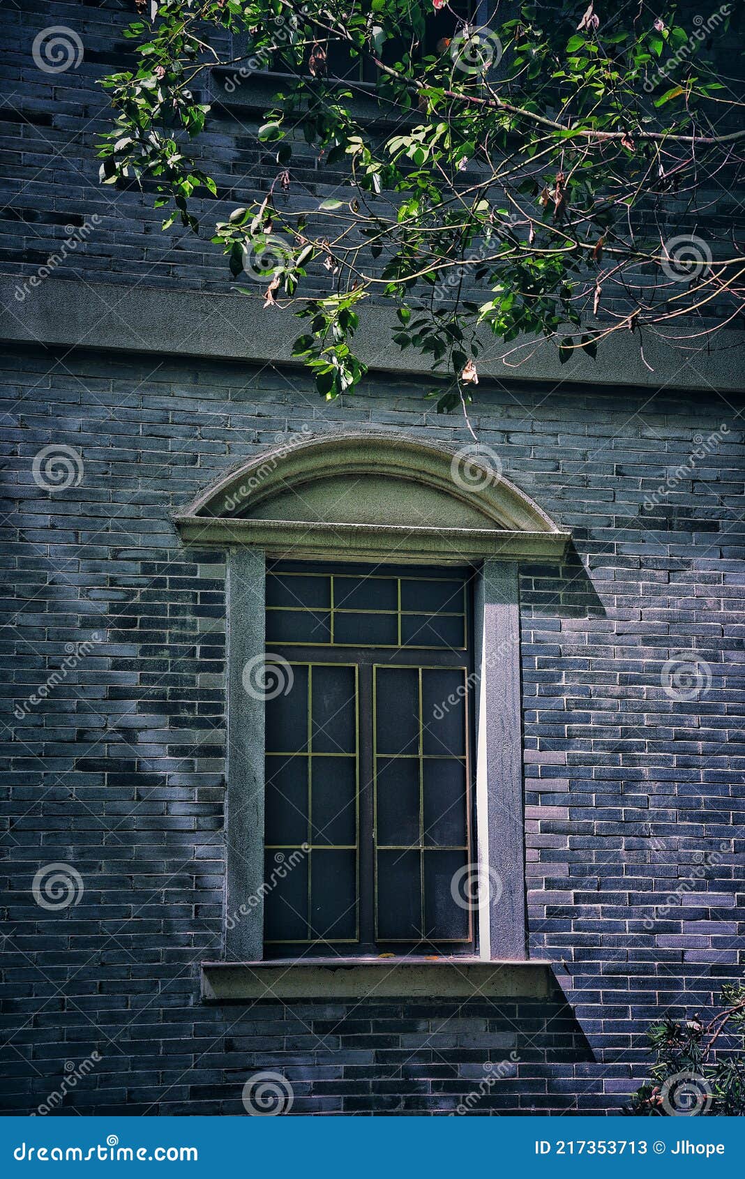 Window on brick wall stock image. Image of brick, architecture - 217353713