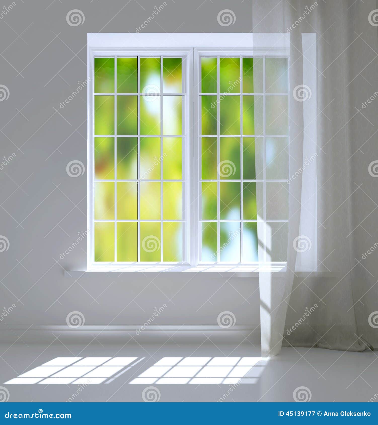 Window in a Bright White Room. Stock Image - Image of home, close: 45139177