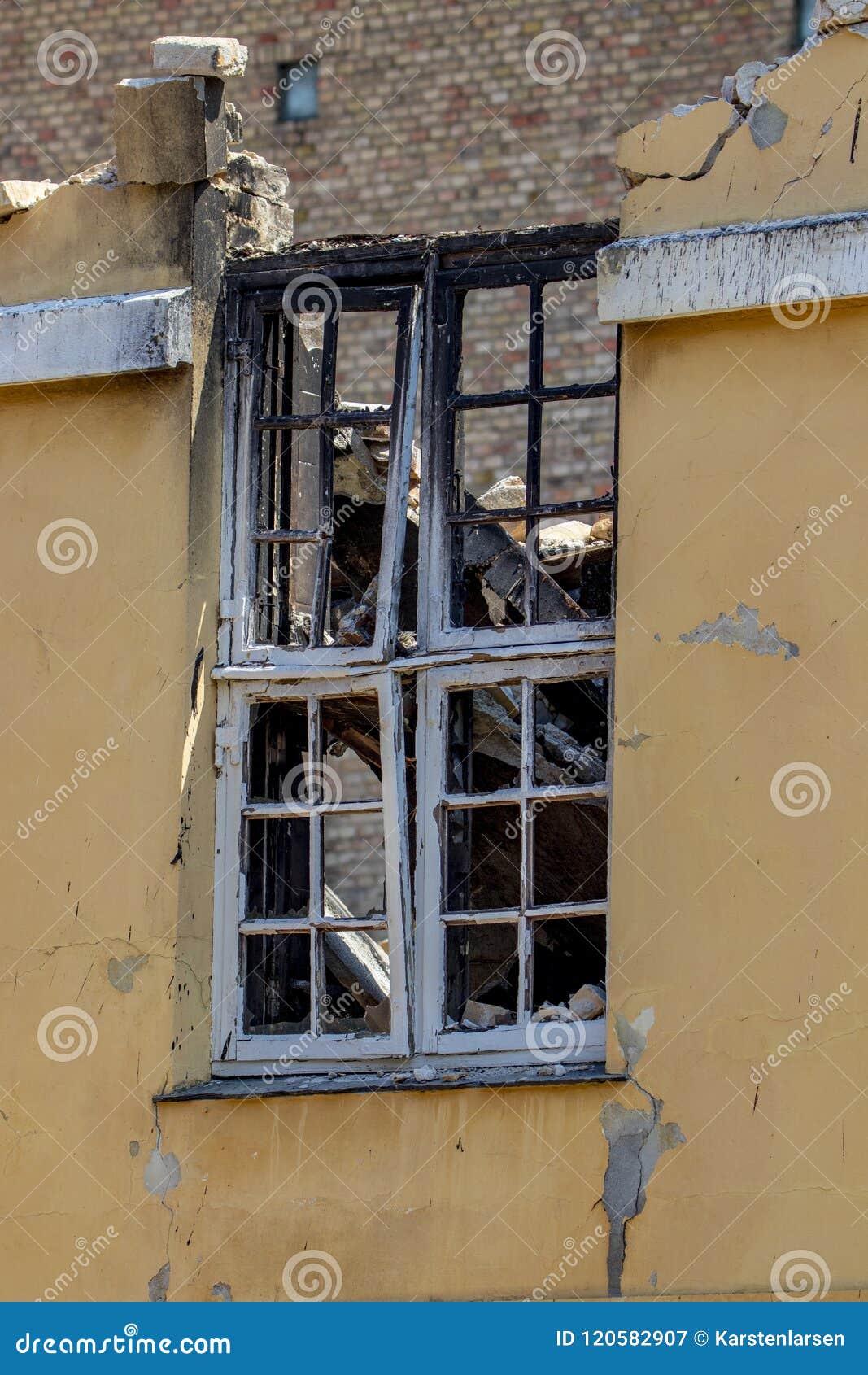 Burned out window stock image. Image of broken, devastation - 120582907