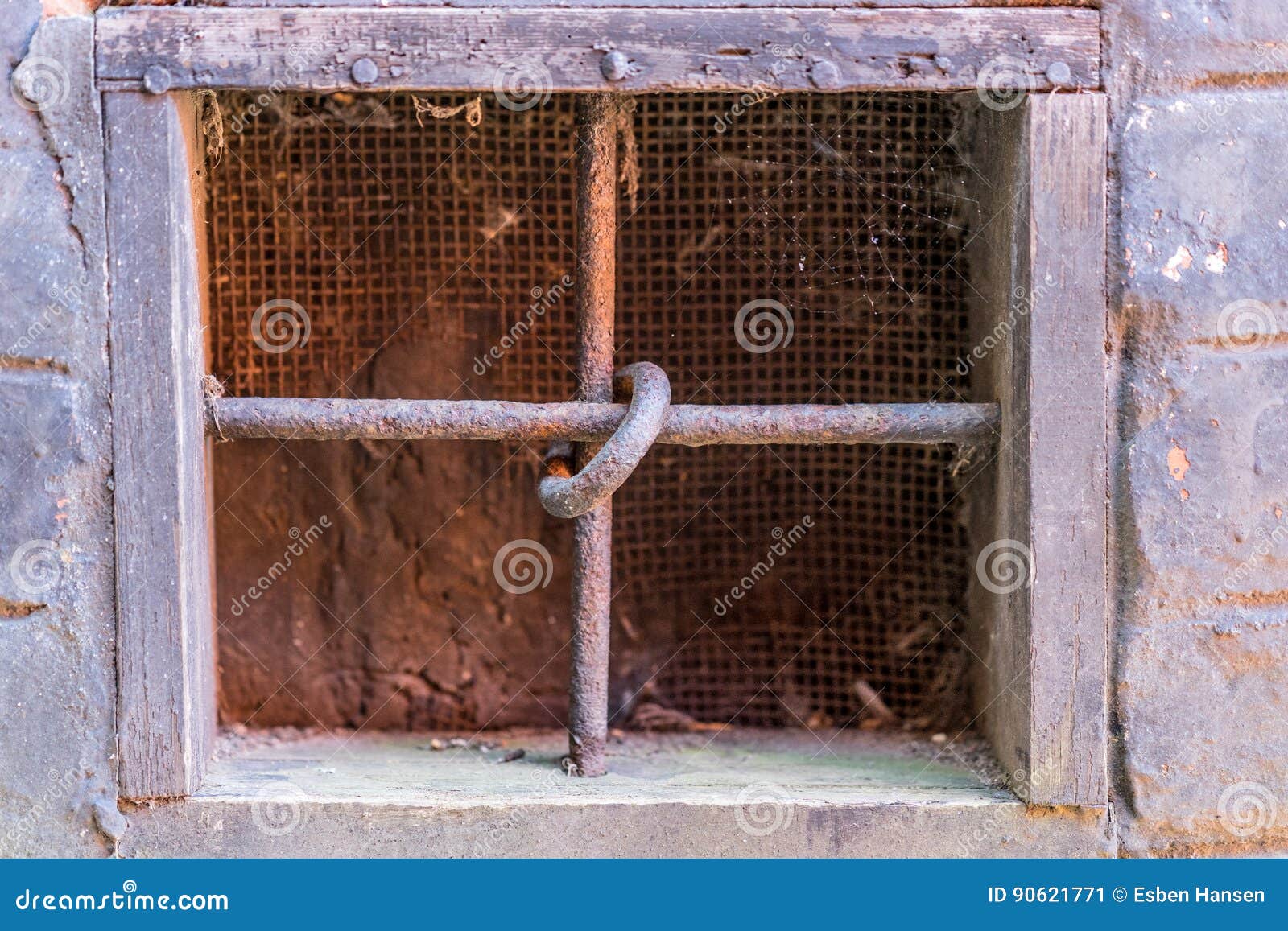 Window in the Building with Cross Bars Stock Image - Image of grill ...