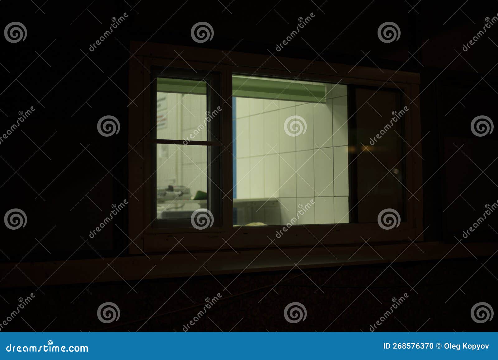 Window in Building. Single Window. Light in Dark Interior Stock Photo ...