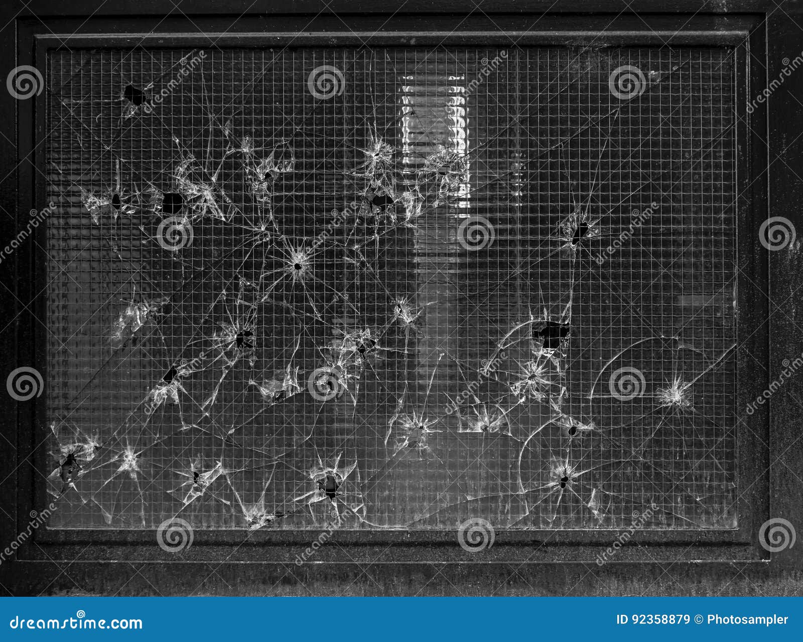 Window with Bullet Marks All Over Stock Image - Image of evidence ...