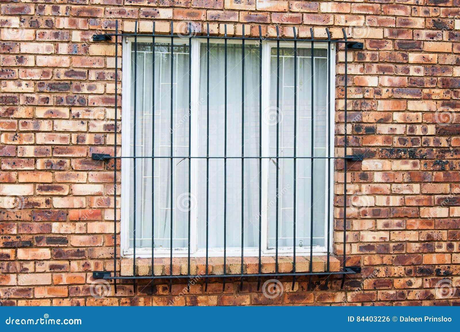 Window with Burglar Bars stock photo. Image of steel - 84403226