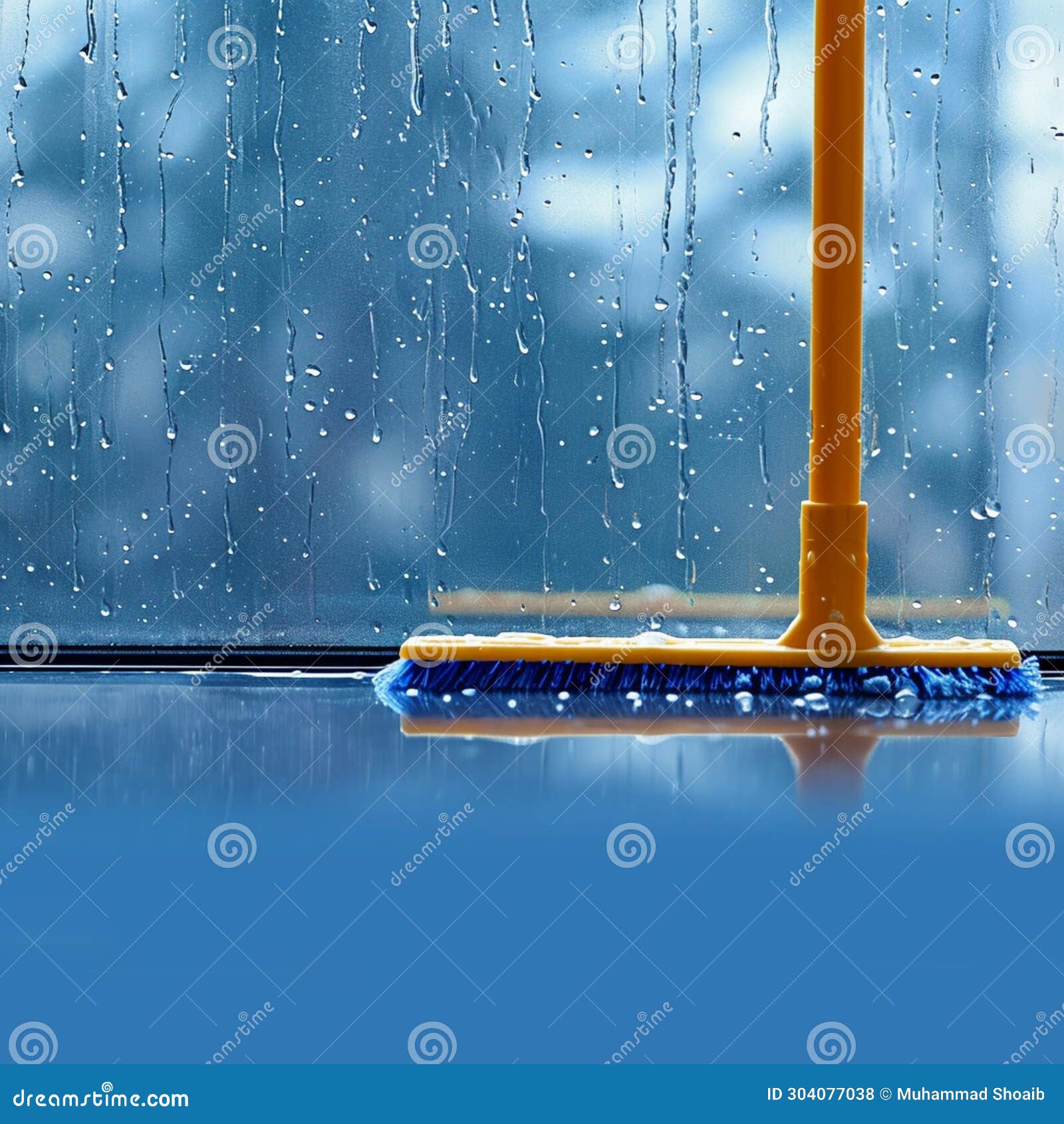 Window Care Rubber Squeegee Efficiently Clears Soaped Window, Cleaning ...