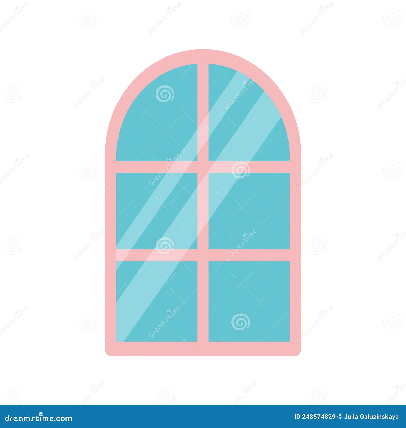 Window in cartoon style. stock vector. Illustration of frame - 248574829