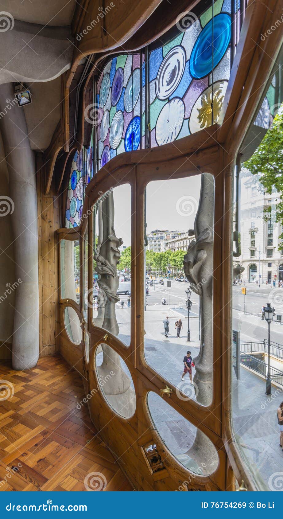 Window of Casa Batllo editorial stock image. Image of craft - 76754269