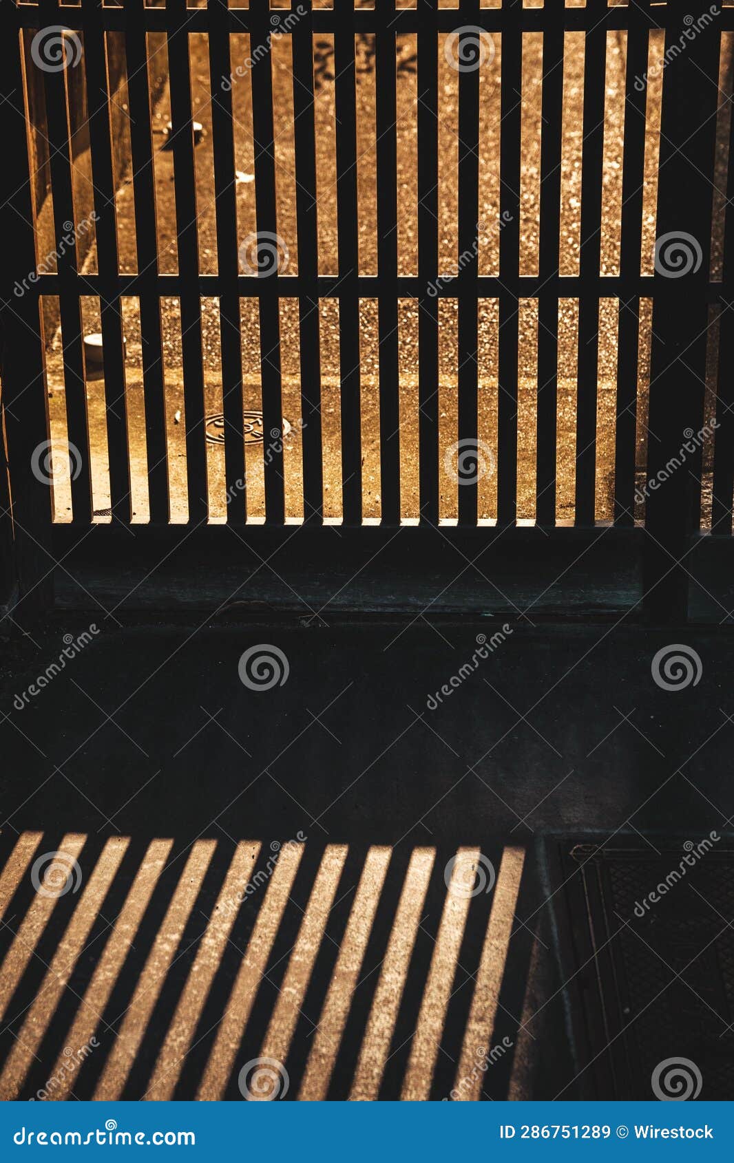 Window Casting a Dark Shadow Onto a Wooden, Brown Floor. Stock Image ...
