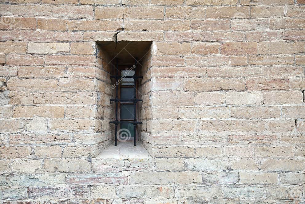 Window in the castle wall stock image. Image of glass - 21995981