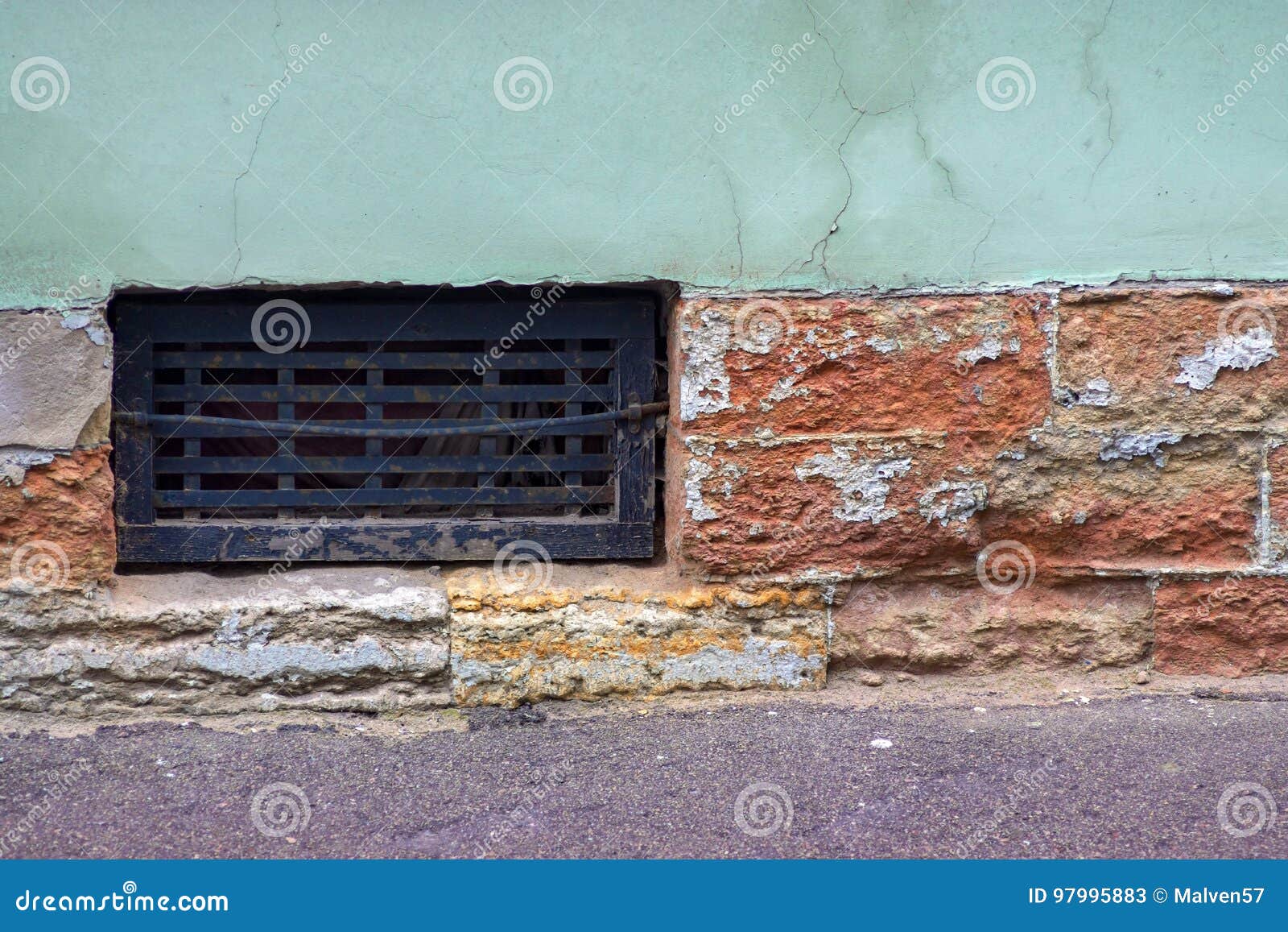 Window of the Cellar of the Old House Stock Image - Image of vintage ...