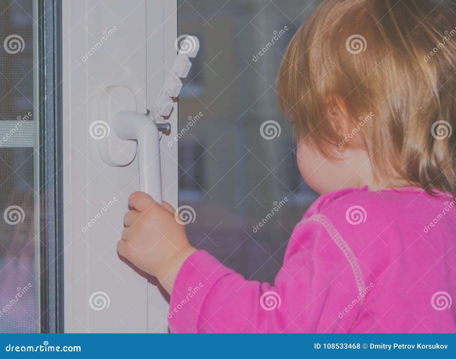 Child at the Window Waiting for Parents Stock Photo - Image of ...