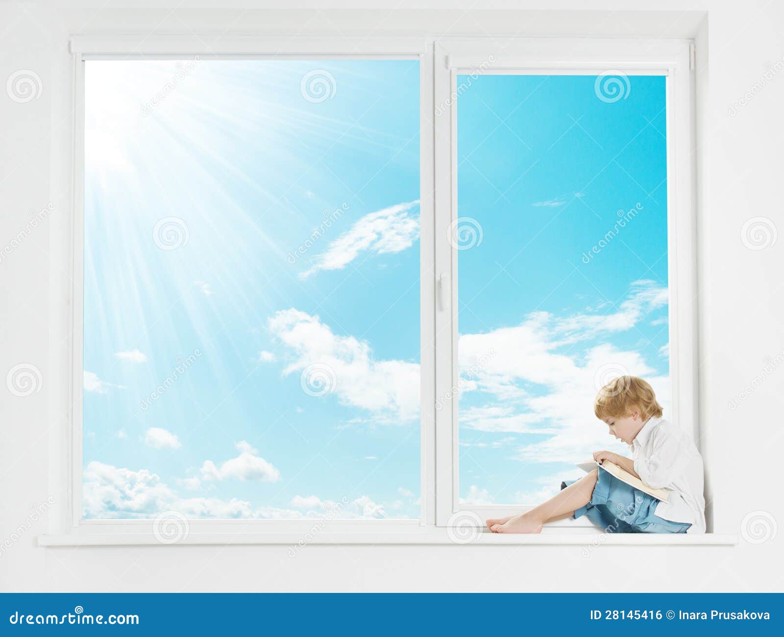 Window Child reading book stock photo. Image of lifestyle - 28145416
