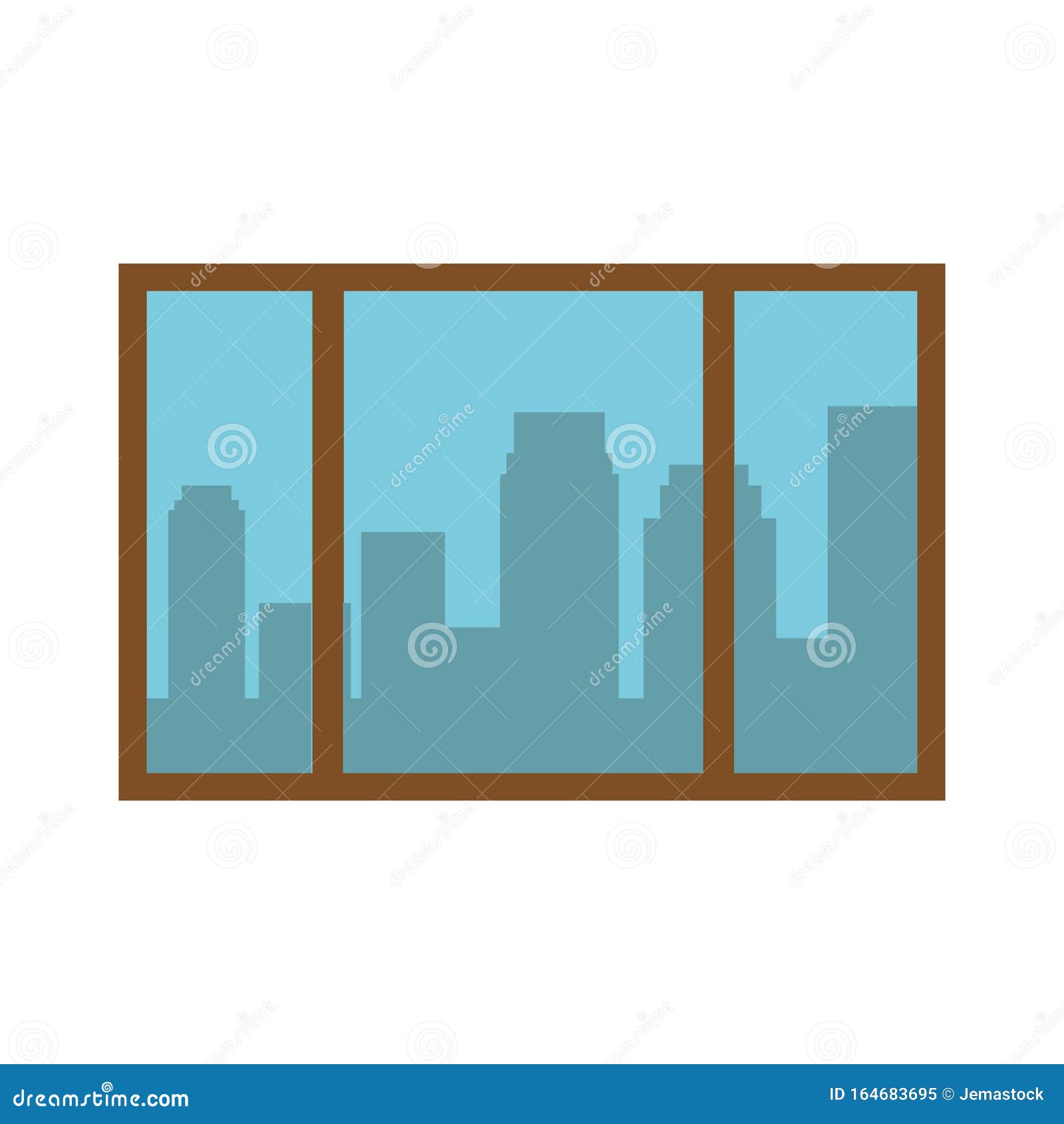 Window with City Buildings View Stock Vector - Illustration of interior ...